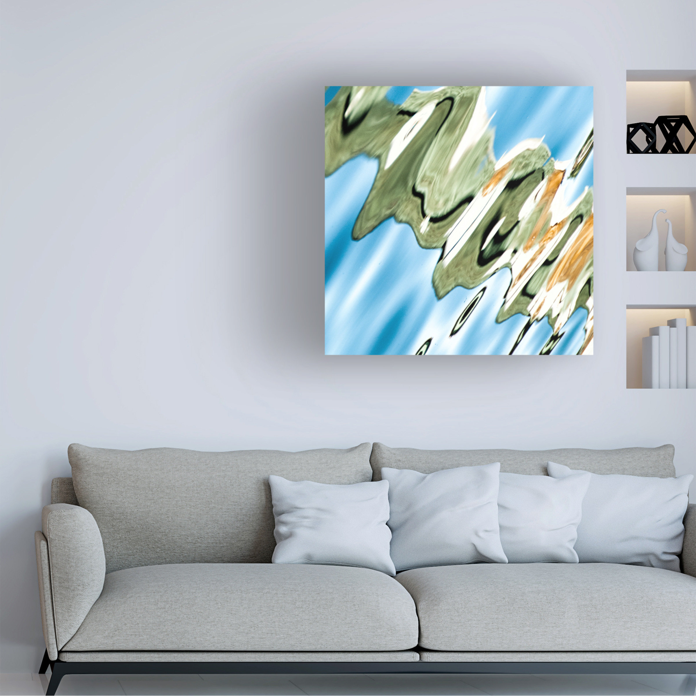 Ebern Designs Wrapped Canvas Wall Art - Mary Lou Johnson 'Water Blues 4 ...
