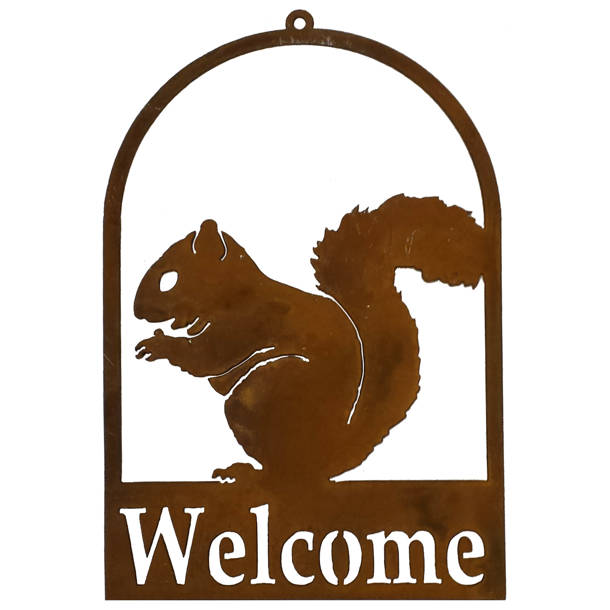 CaliforniaHome&Garden Squirrel and Welcome Sign Wall Décor | Wayfair