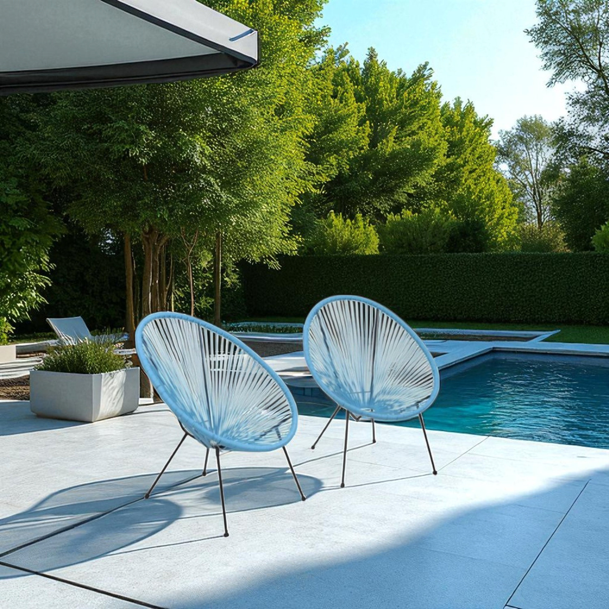 Latitude Run® Modern String Lounge Chairs Of 2, Egg-Shaped Design ...