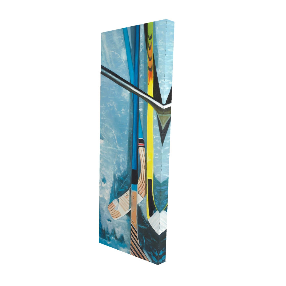 Winston Porter 'Hockey Sticks on Ice' Acrylic Painting Print on Wrapped ...