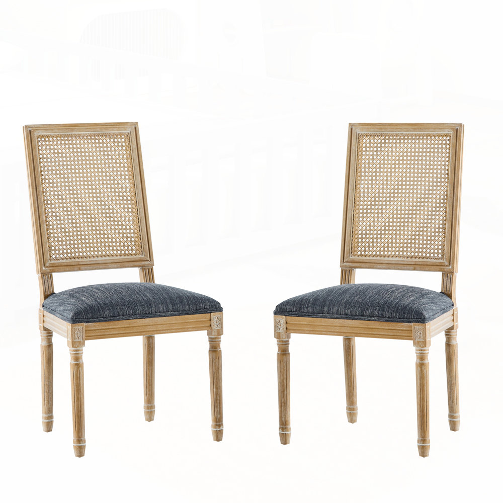 Everly Quinn Dining Chairs Upholstered Seats with Fluted Legs | Wayfair