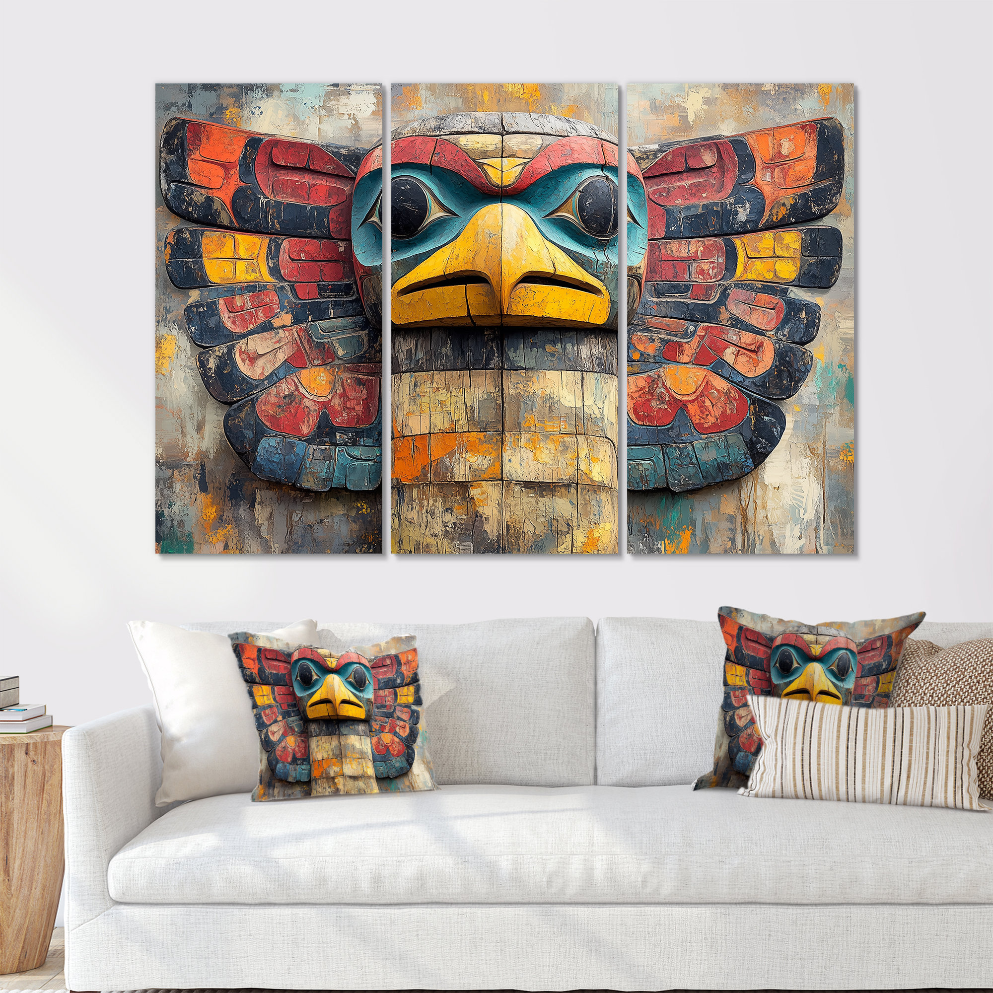 Bungalow Rose Yellow Totem Pole Legacy - Native American Art Totem Wall ...