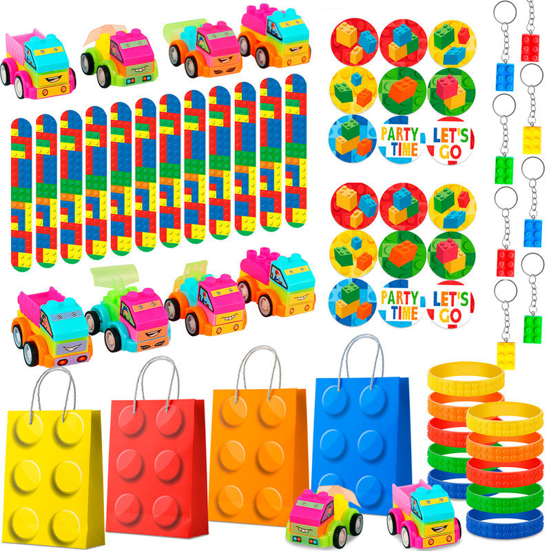 Zoomie Kids Building Block Birthday Party Favors,62 Pcs Building Blocks ...