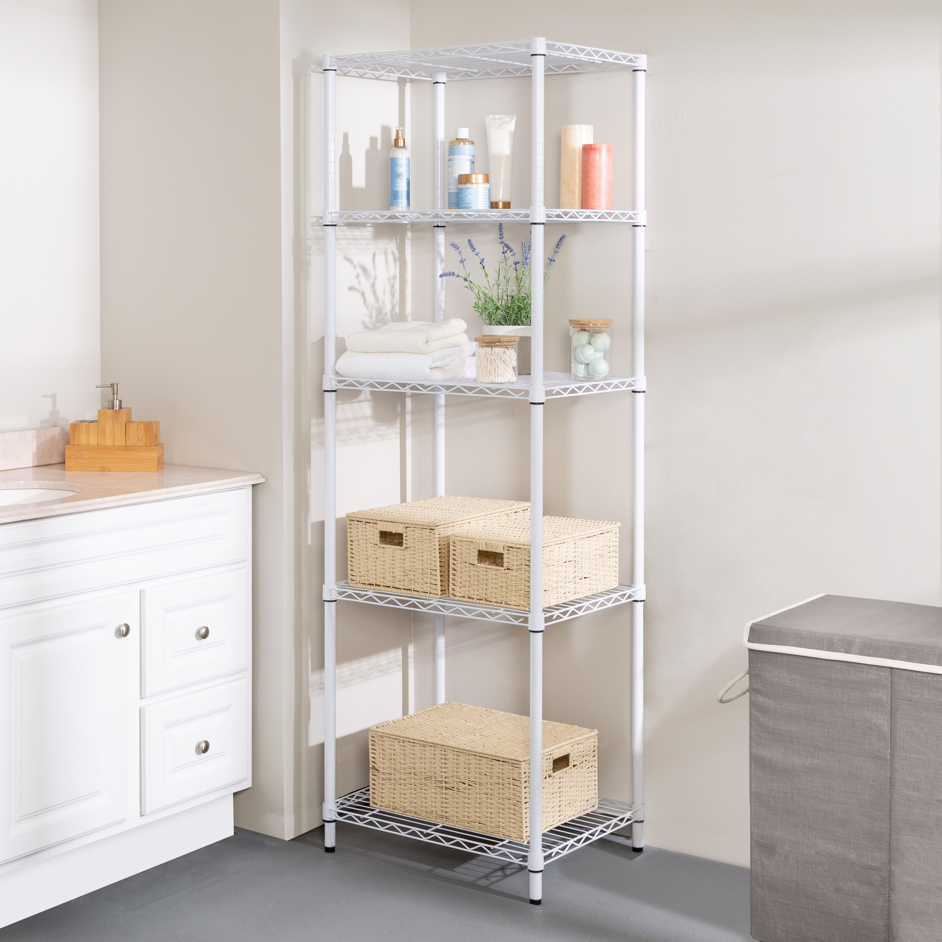 Wayfair Basics® Alexandrina 3-Tier Shelving Unit (72" H X 24" W X 18" D ...