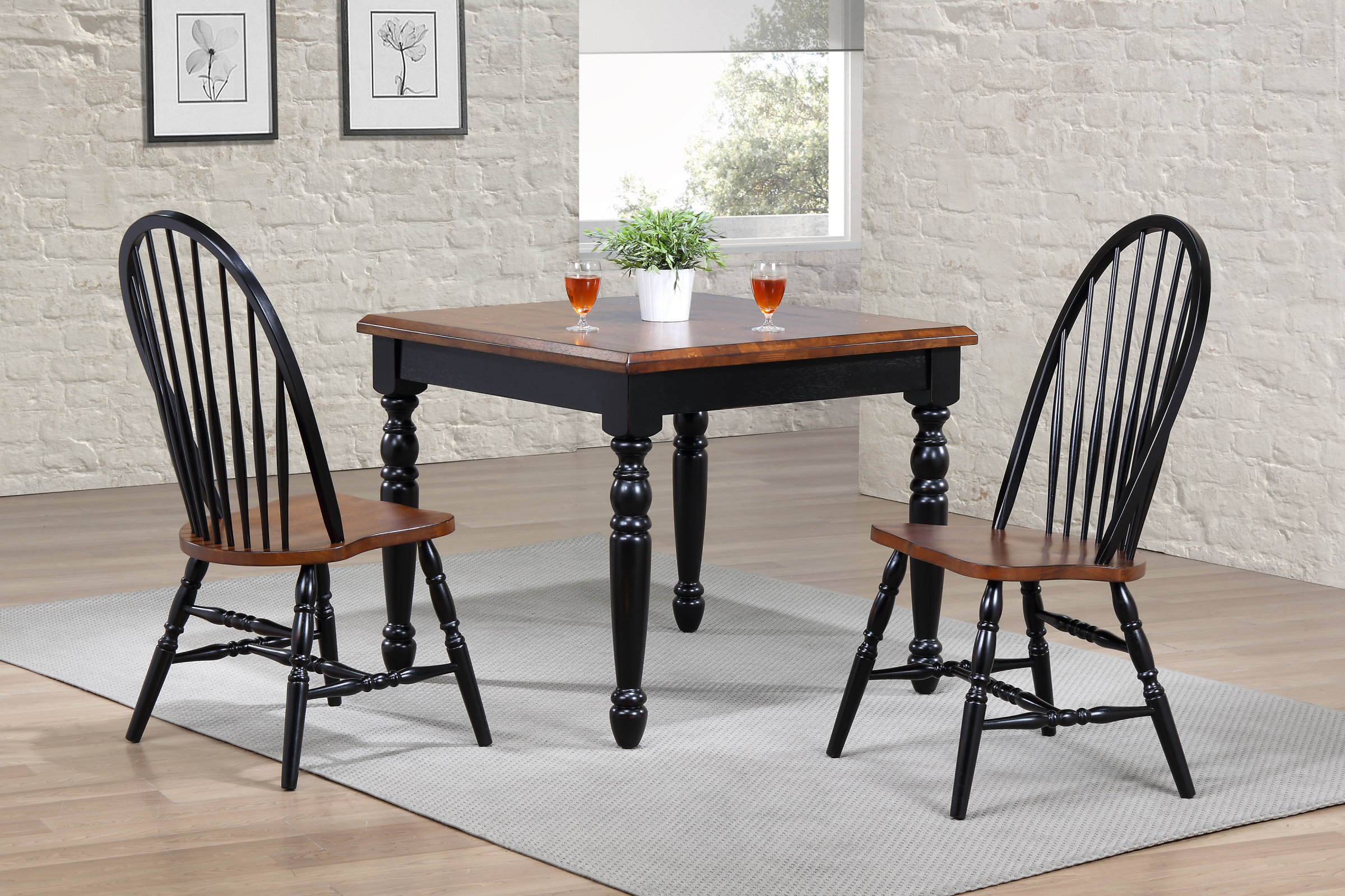 August Grove® Smartbuy Set Of 36" Squared Turned Leg Table And 4 ...