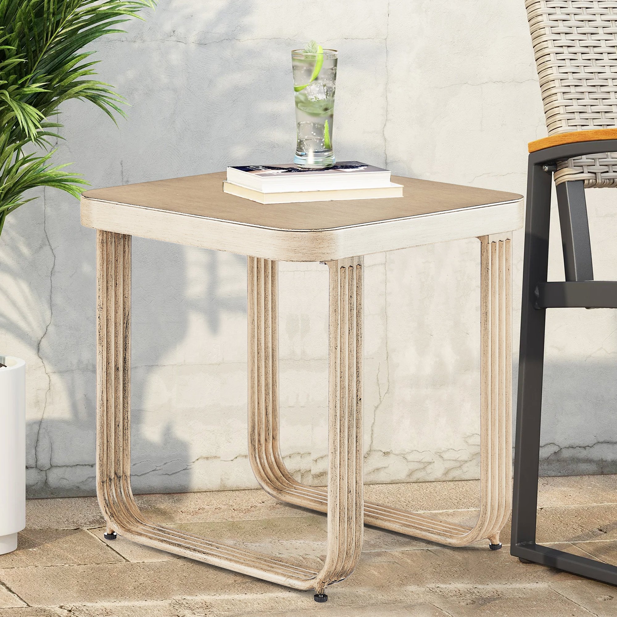 Bay Isle Home™ Dip Patio Aluminum Square Side Table - Wayfair Canada
