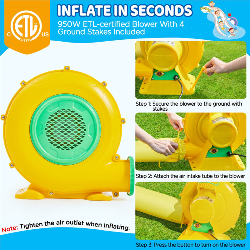Yaheetech 18'5" x 17'10" Inflatable Water Slide with Air Blower | Wayfair