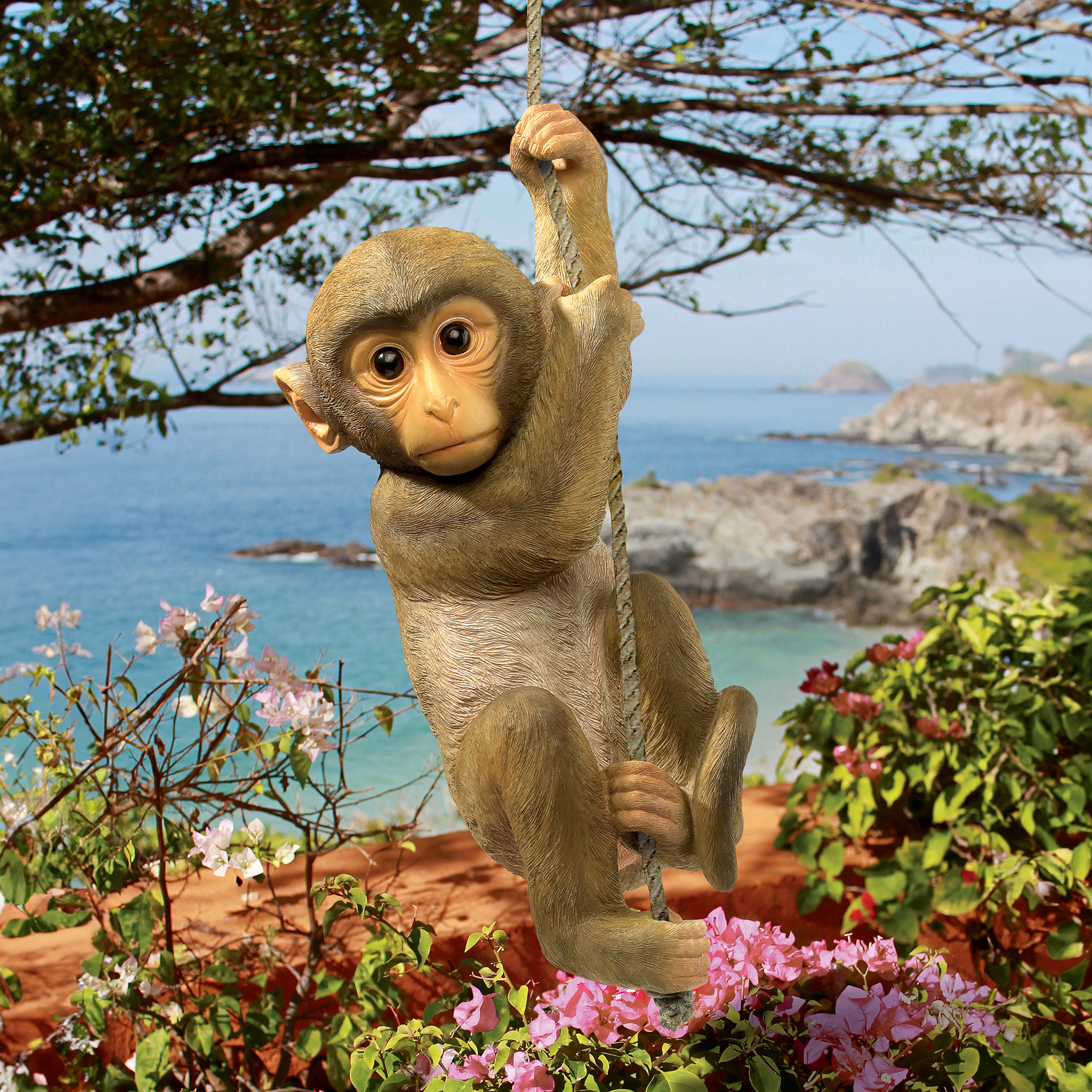 Design Toscano Chico the Chimpanzee Hanging Baby Monkey Statue ...