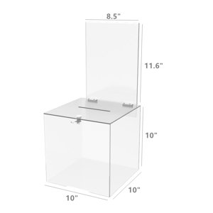 FixtureDisplays 10 x 10 x 21" Clear Transparent Donation Box Suggestion ...