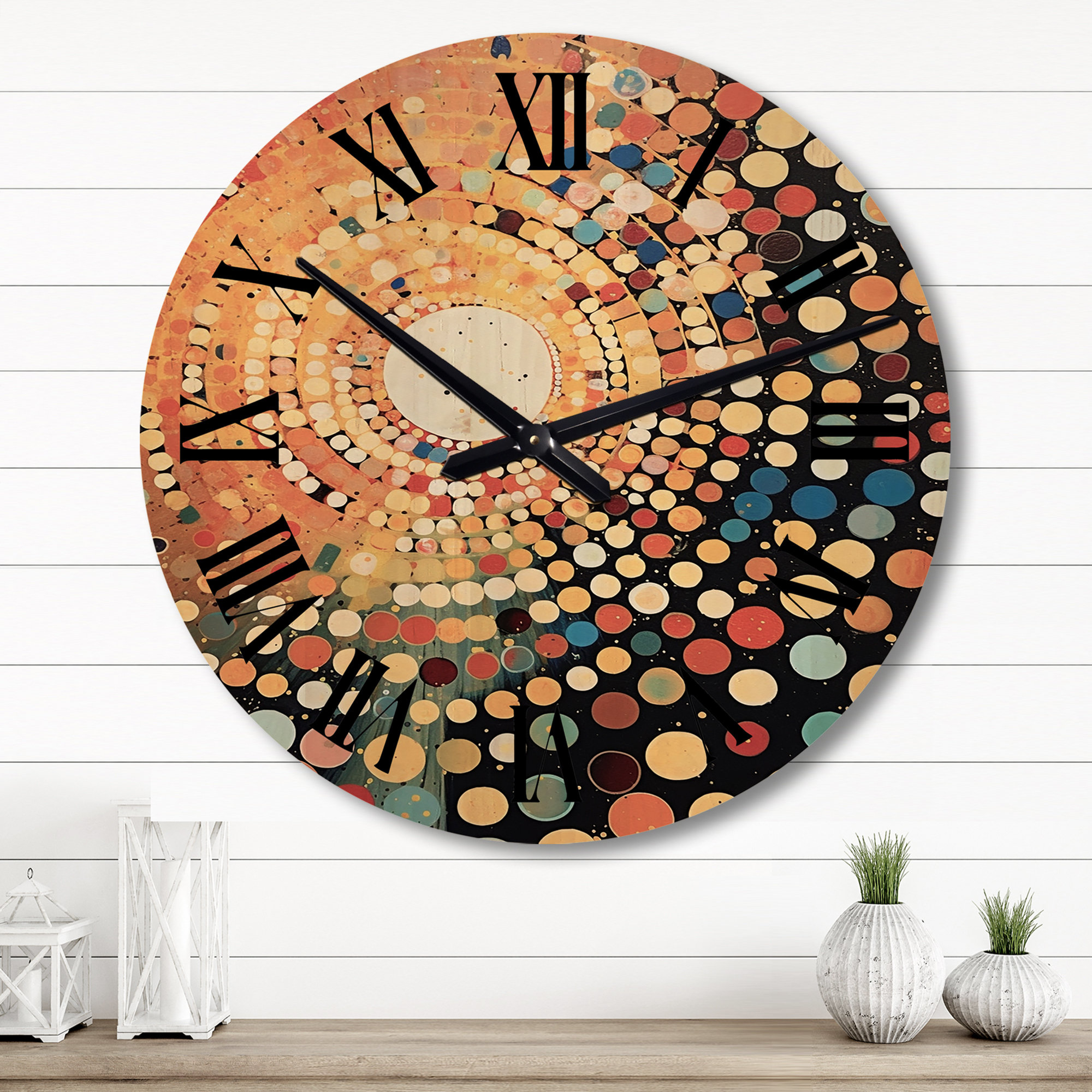 East Urban Home Aboriginal Circular Dot Amber Compositions I - Abstract ...
