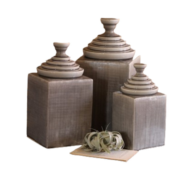 Bungalow Rose Ceramic 3 Piece Kitchen Canister Set | Wayfair