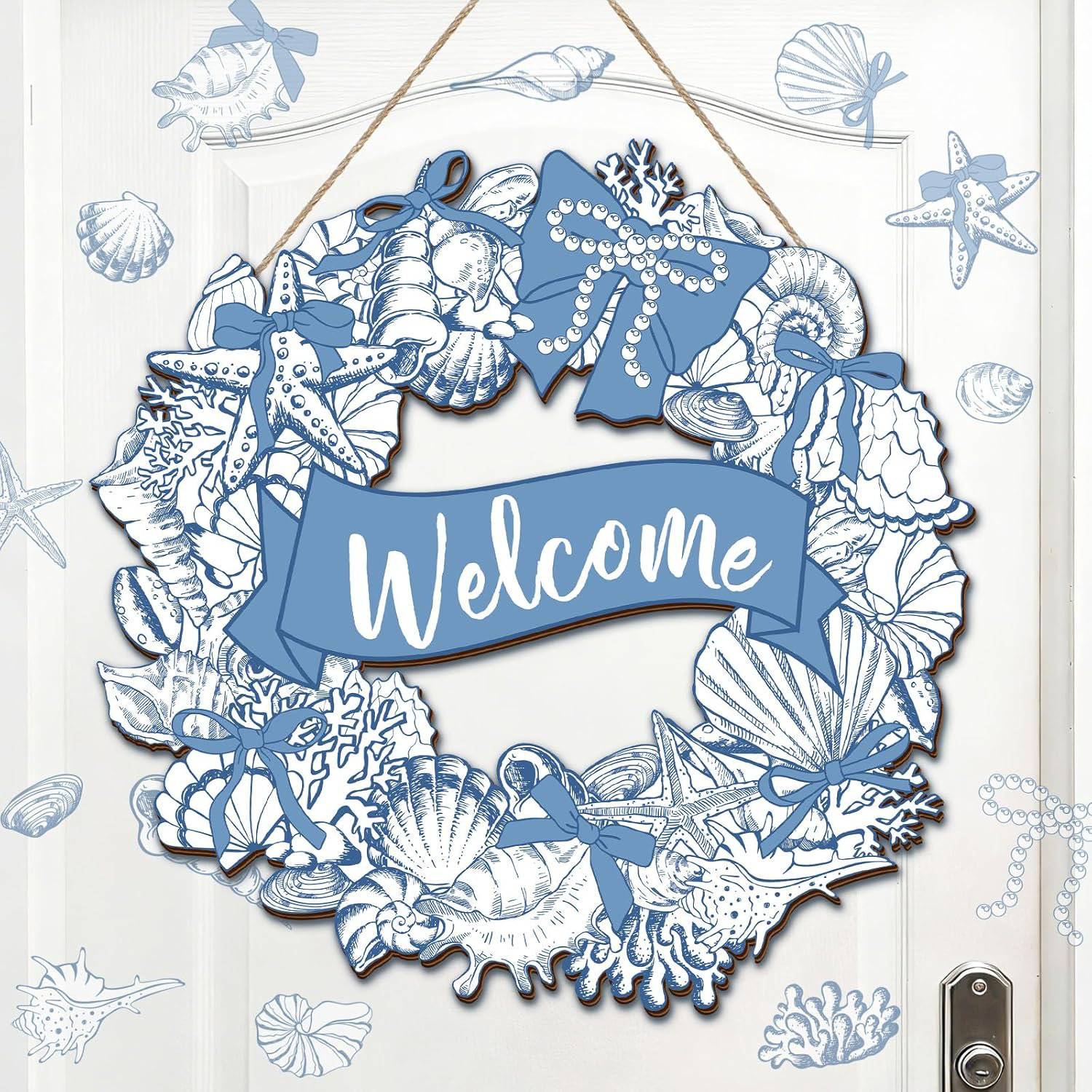 Stock Preferred 12" Ocean Welcome Beach Wood Door Hanger | Wayfair