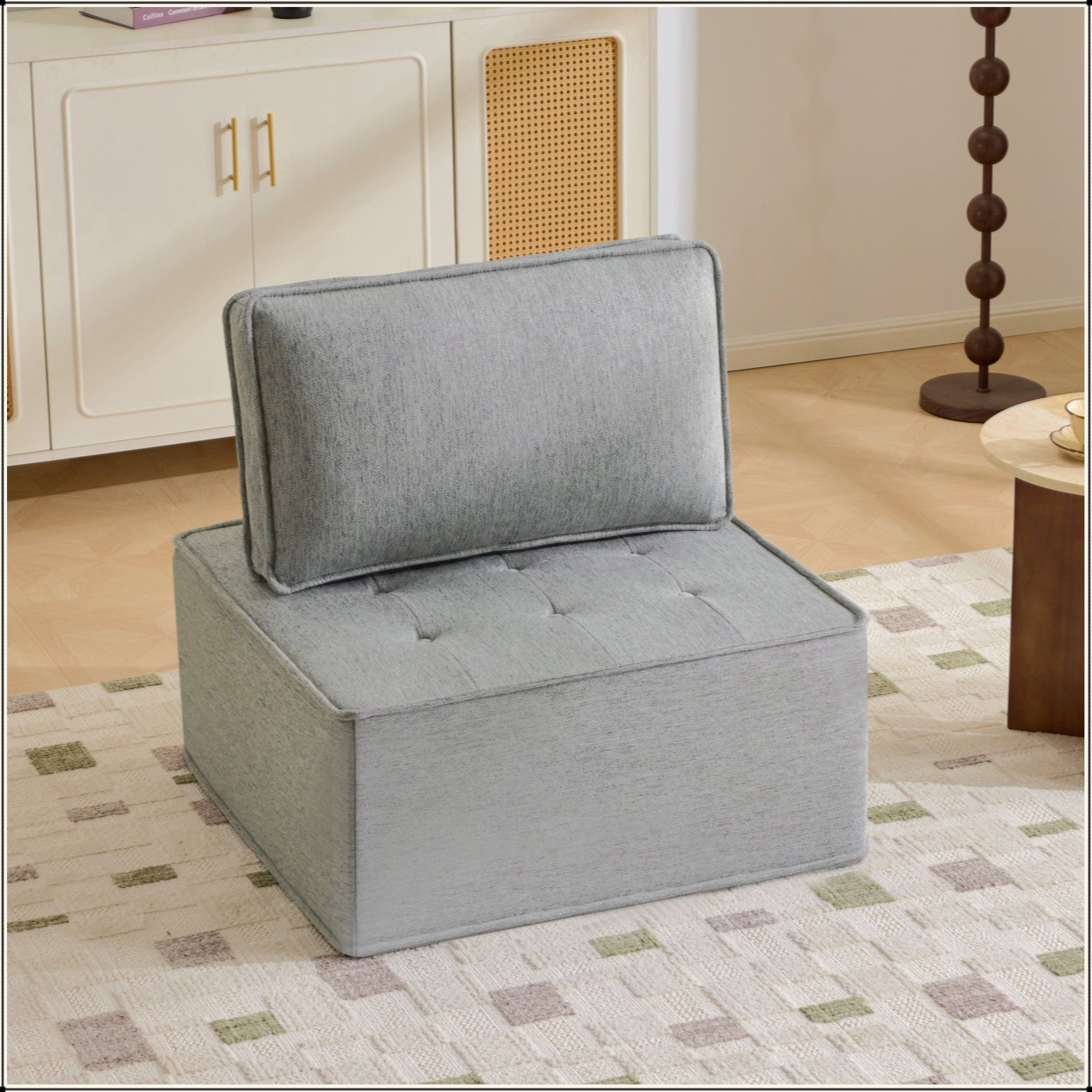 Latitude Run® Modular Splicing Nordic Style Sofa - Linen, Solid Wood ...