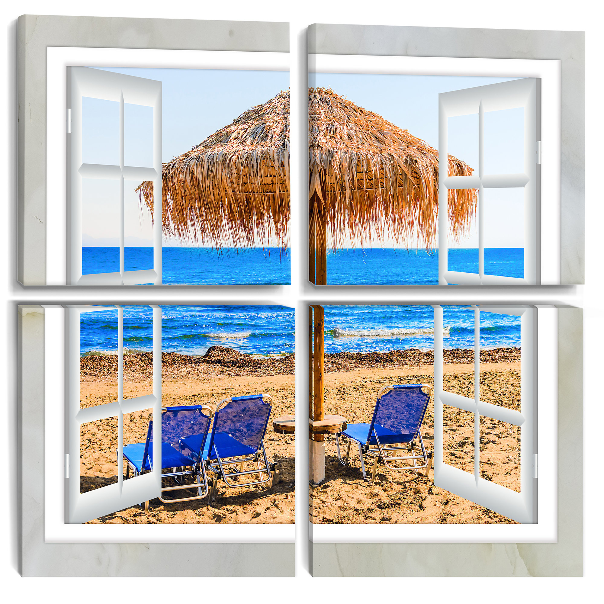 Rosecliff Heights Window Open To Beach Hut With Chairs - 4 Piece ...