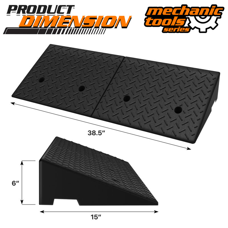 MoNiBloom Rubber Curb Ramp, Rise Height Heavy Duty Threshold Ramp ...