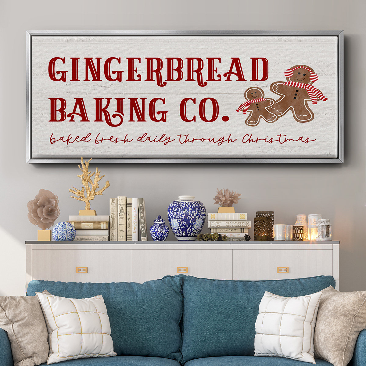 Red Barrel Studio® Gingerbread Baking Co- Framed Canvas | Wayfair