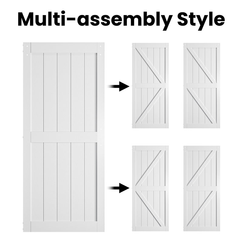 LDB_BUILDING British / K Brace Manufactured Paneled Barn Door with ...