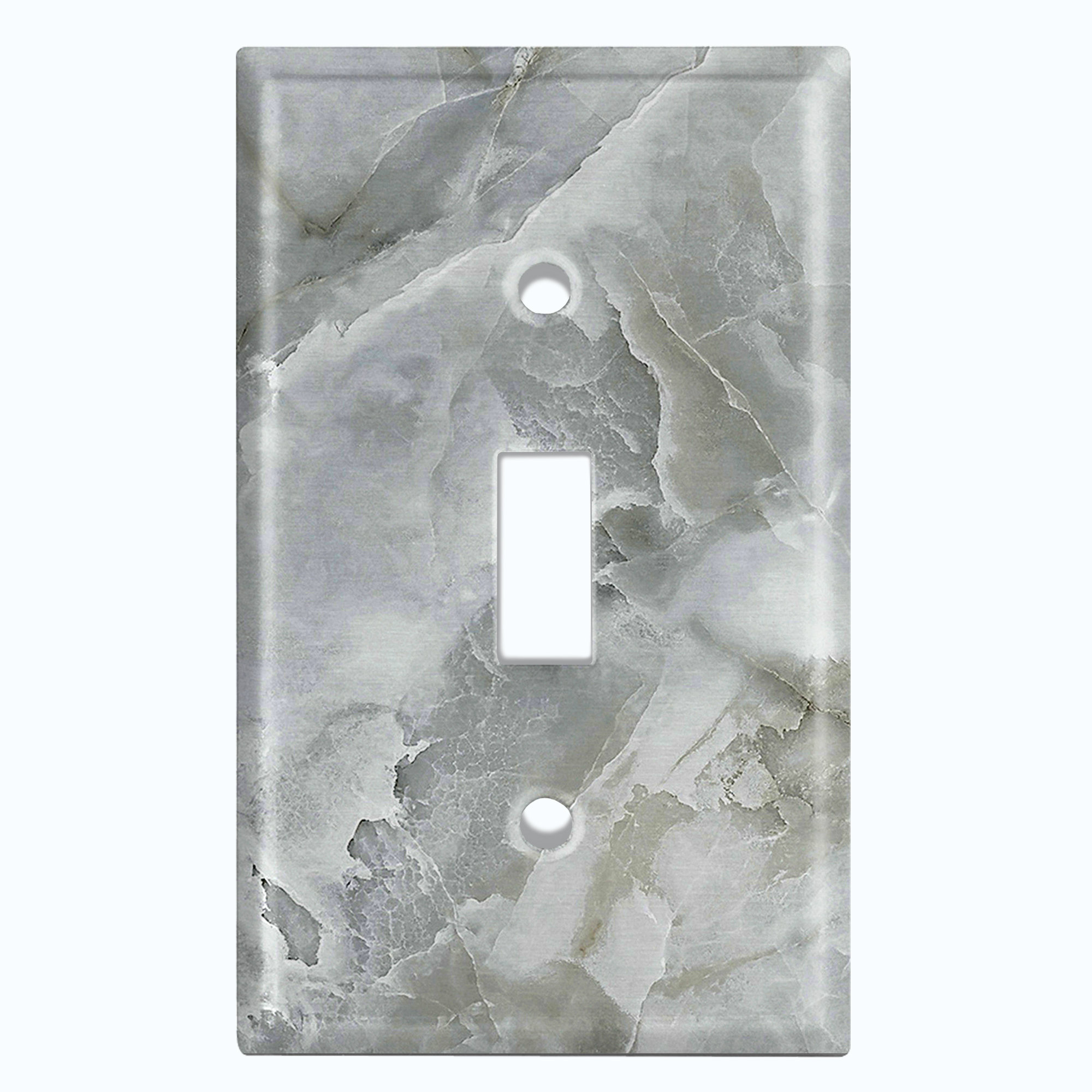 WorldAcc Metal Light Switch Plate Outlet Cover (Marble Grey Print 3 ...