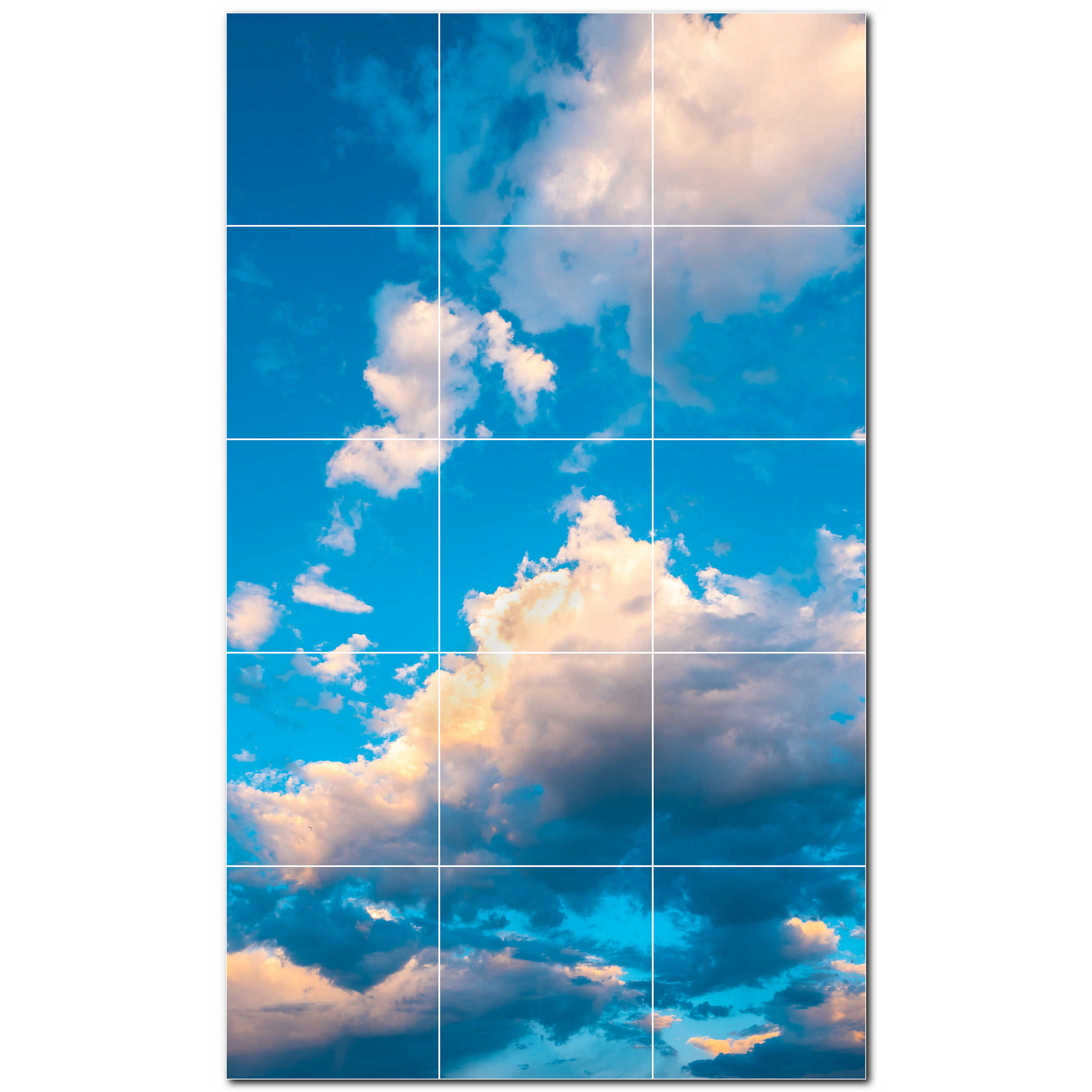 Picture-Tiles.com 24" x 40" Ceramic Clouds Photo Decorative Mural Tile PT500380: 8" x 8" (Set of ...