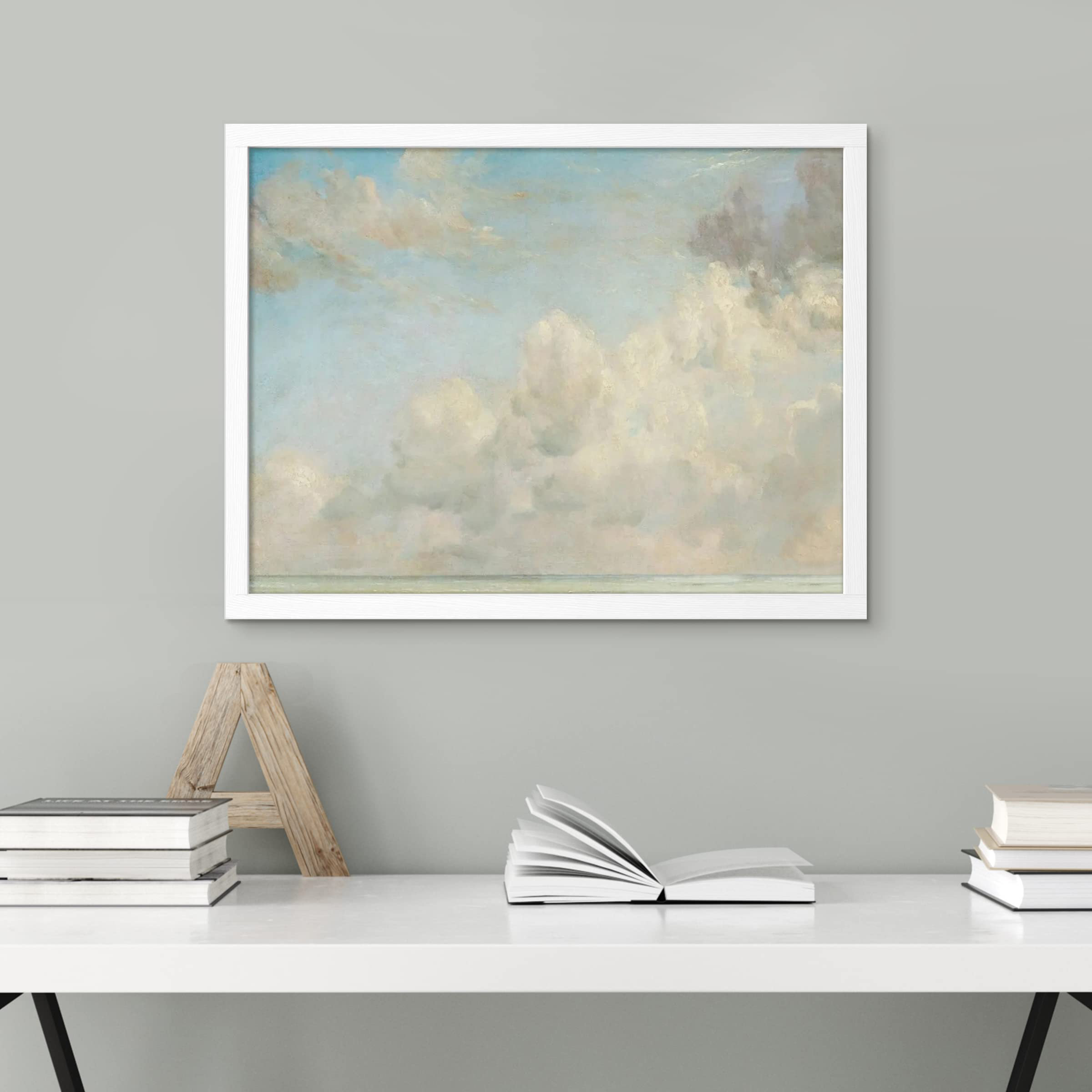SIGNLEADER " Blue And White Cloud Sky Landscape " on Paper | Wayfair