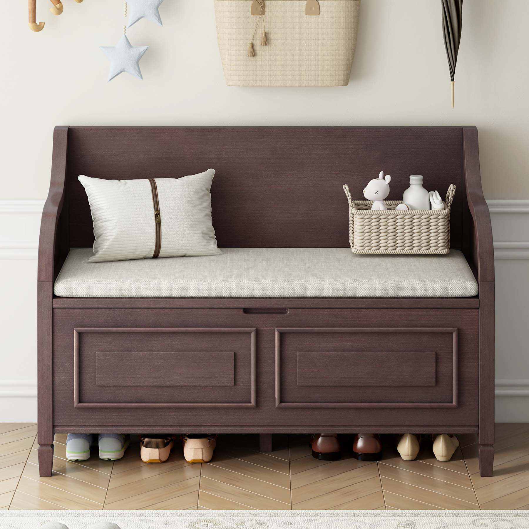 Rosalind Wheeler Rustic Style Solid wood Entryway Multifunctional ...