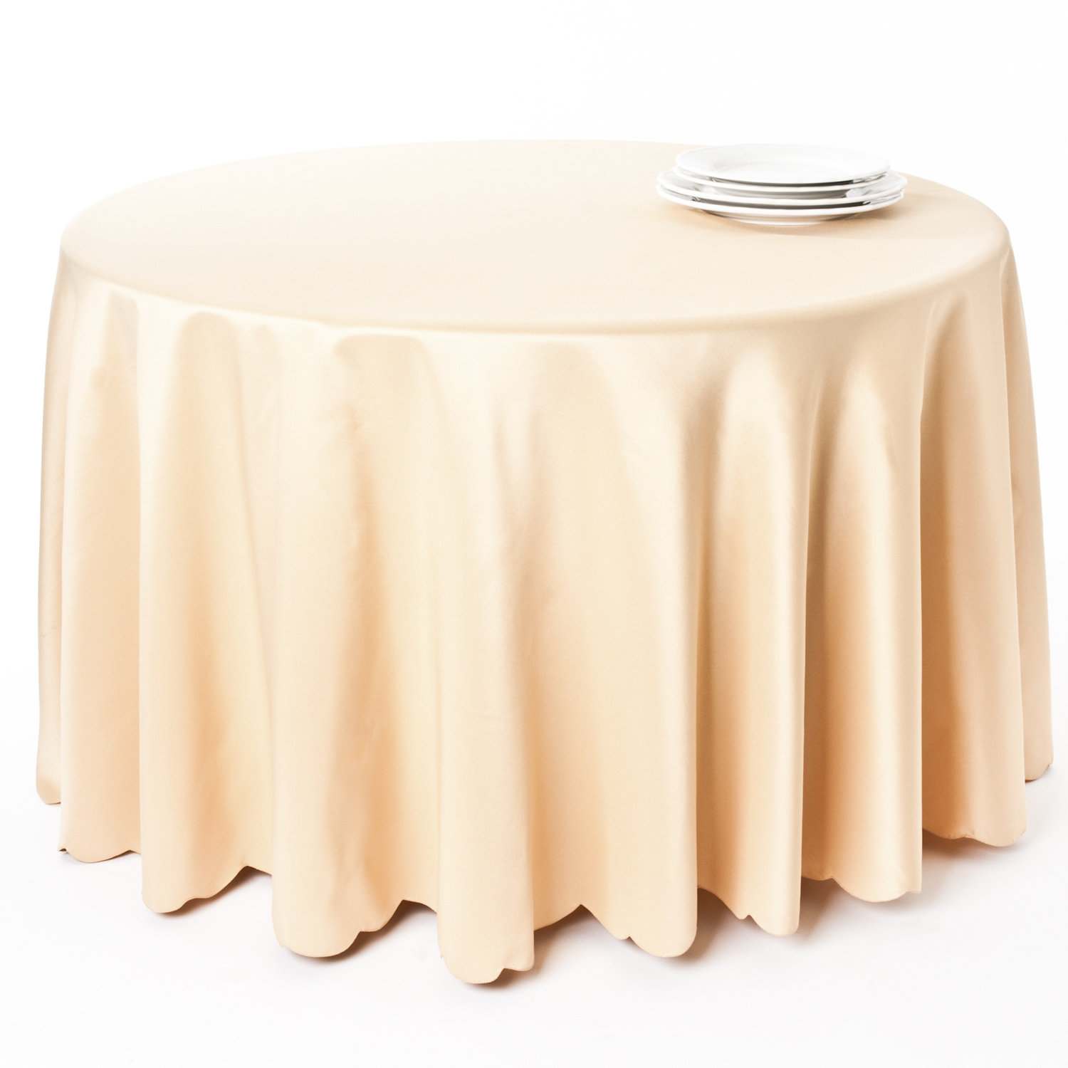 Red Barrel Studio® Lerna Satin Scalloped Edge Tablecloth Liner ...