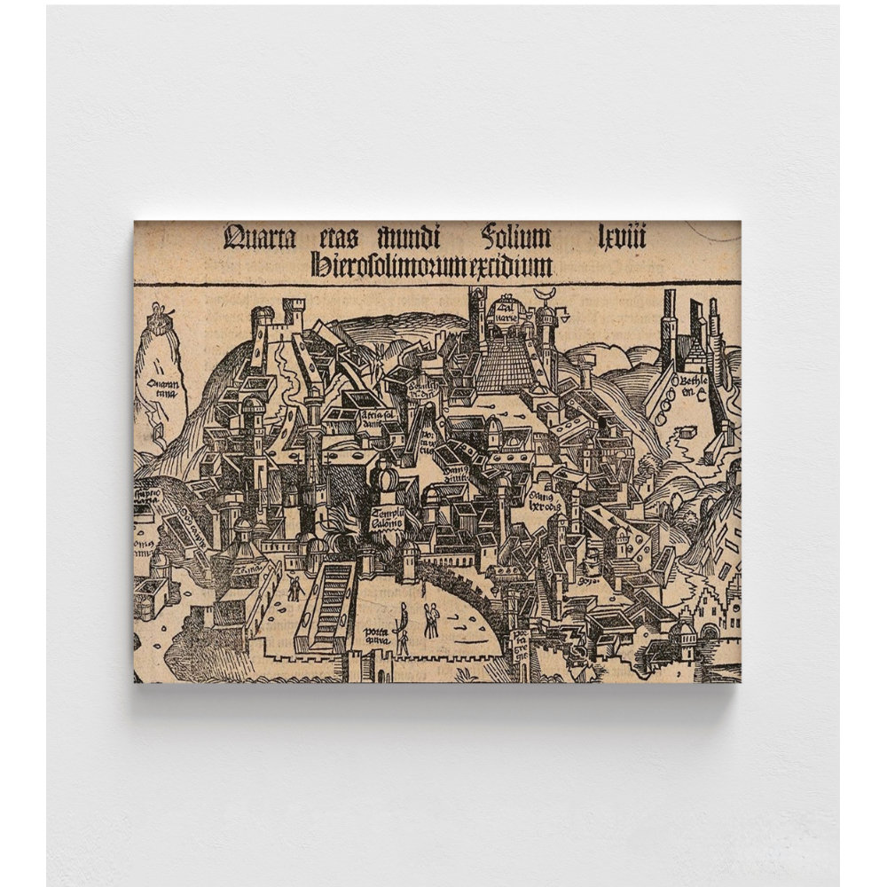 WeFrameArt Antique Map Of Jerusalem By Vintage Maps, Holy Land Old Map ...