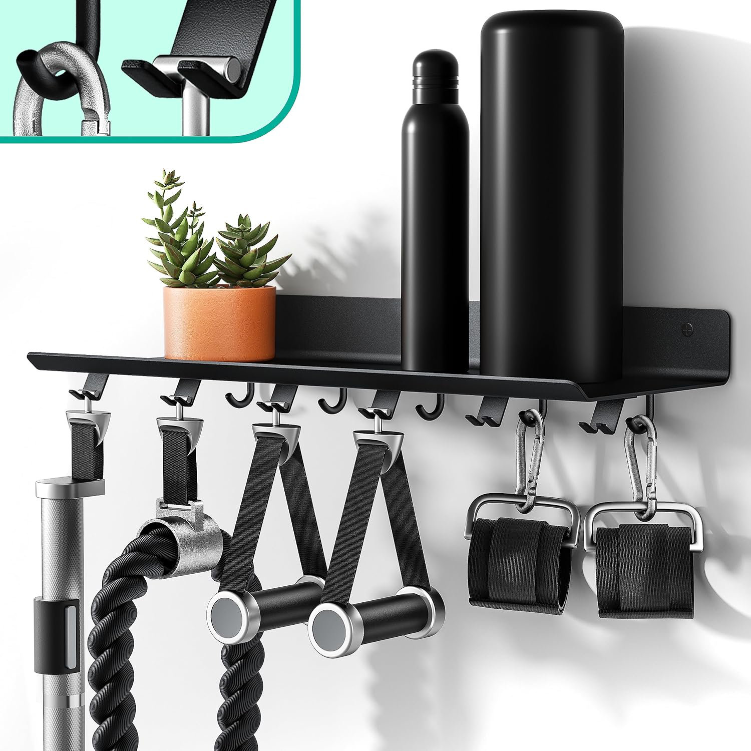 Rebrilliant 1-tier Floating Gym Shelf Wall-mount Organizer | Wayfair