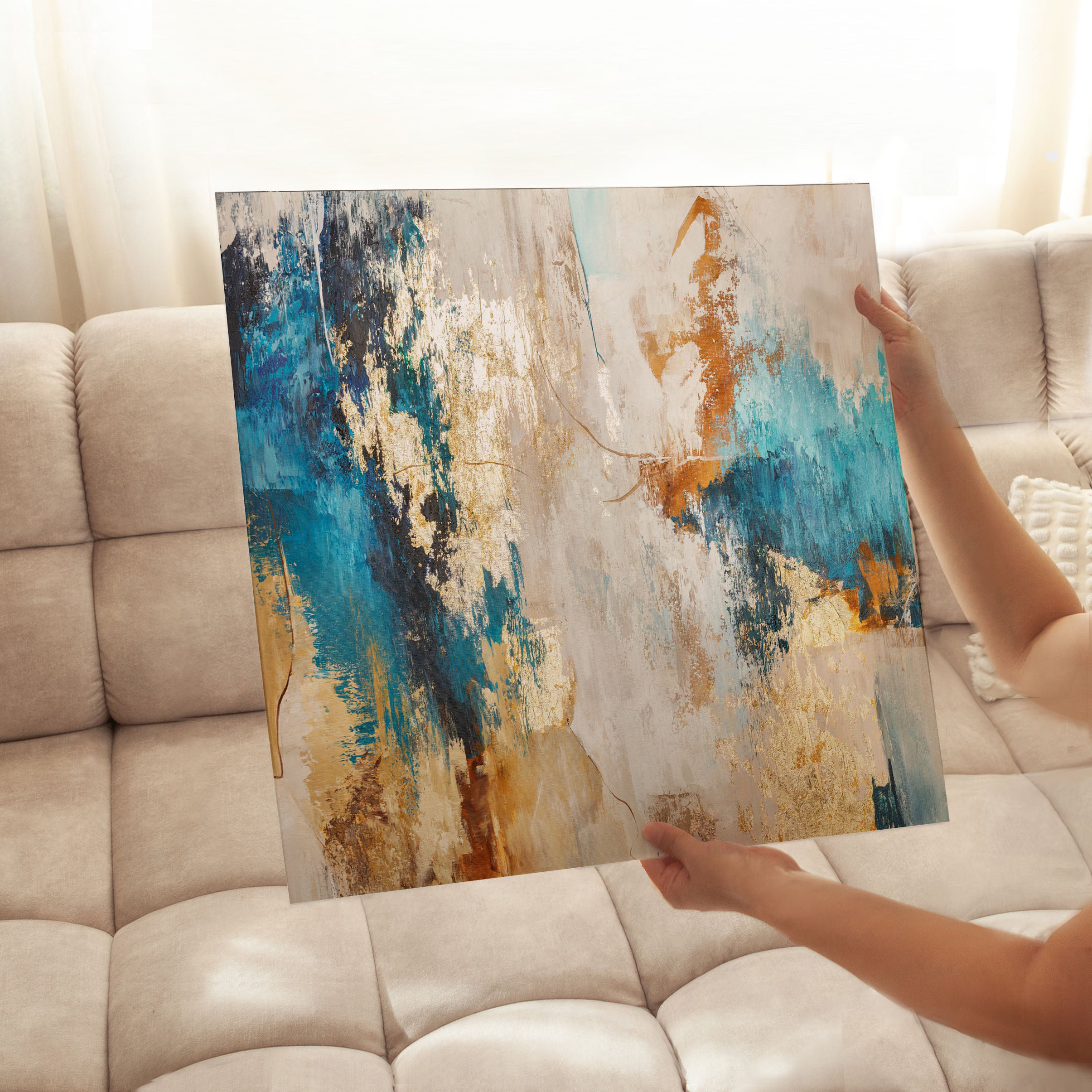 Mercer41 Abstract Abstract Brush Strokes Transitional Unframed Art ...