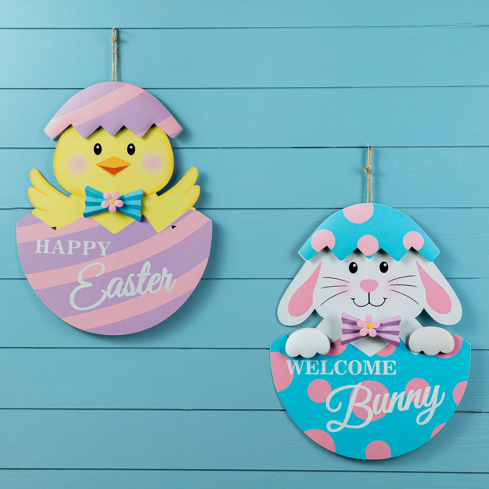 The Holiday Aisle® Jazsmin 2 Piece Easter Metal Bunny and Chick Egg ...