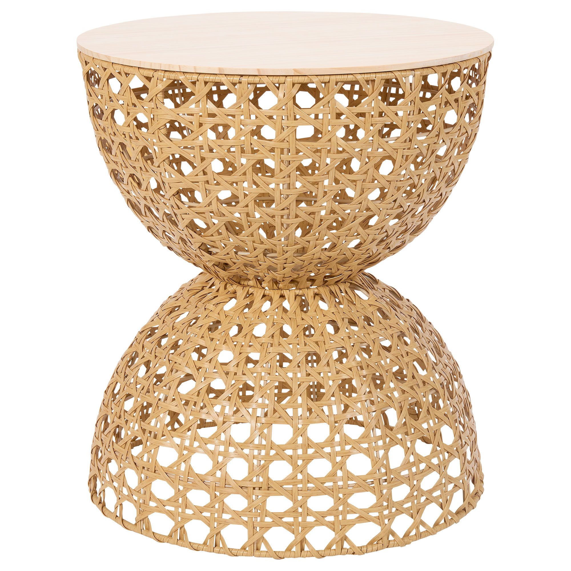 GenMous & Co Handmade Hourglass Shaped PE Rattan Side Table With ...