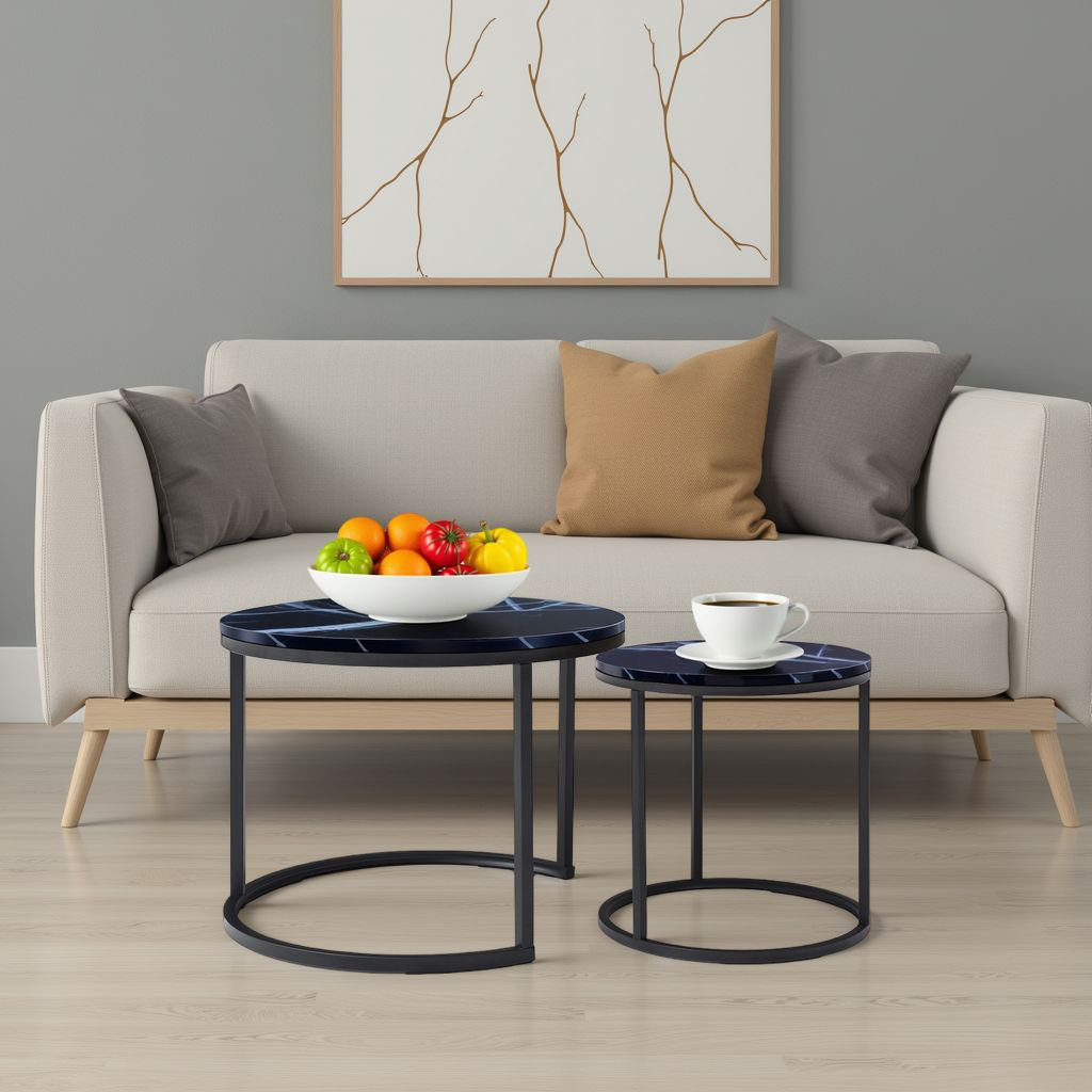 Wrought Studio™ Modern Nesting Coffee Tables Set – Space-Saving Round ...