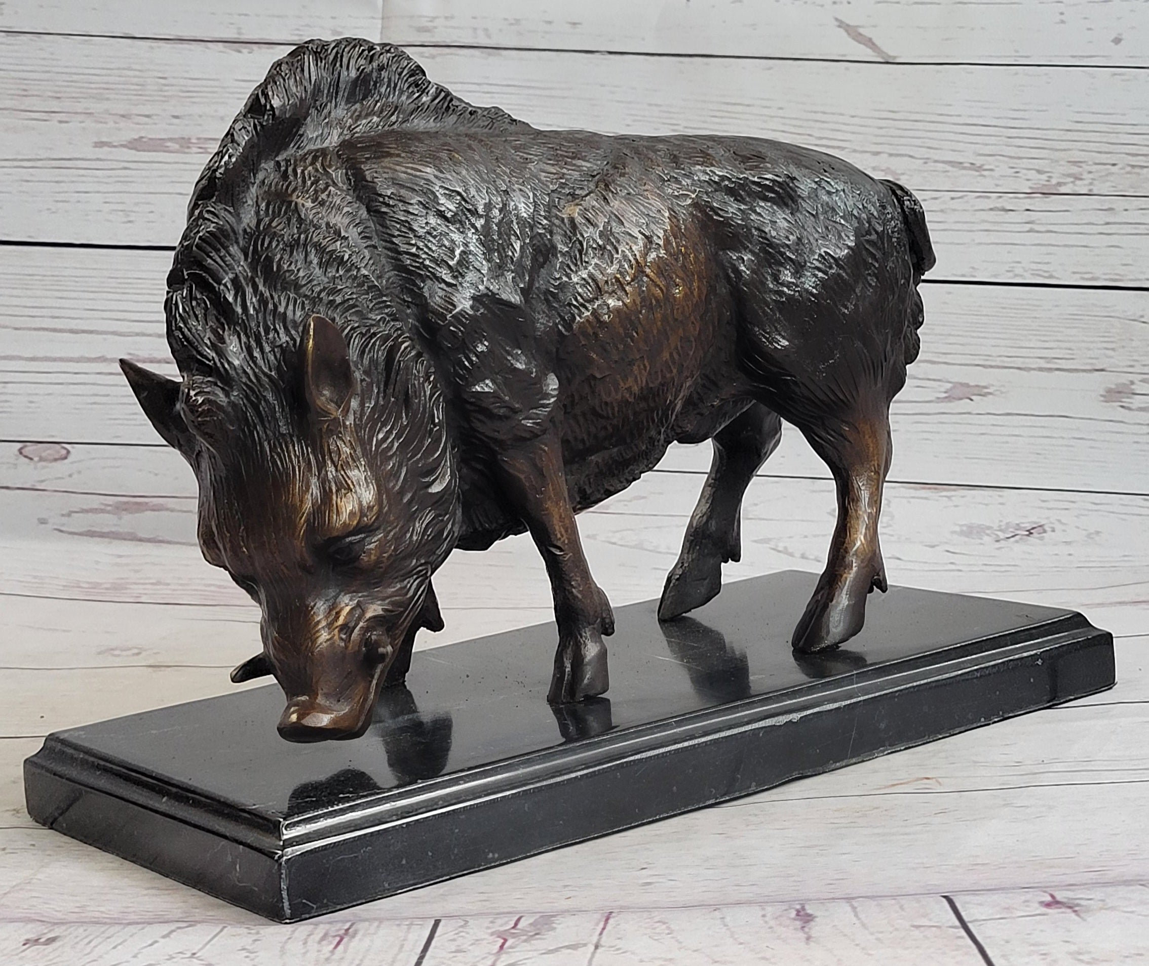 Loon Peak® Kairell Wild Boar Pig Feral Hog Bronze Statue Sculpture ...