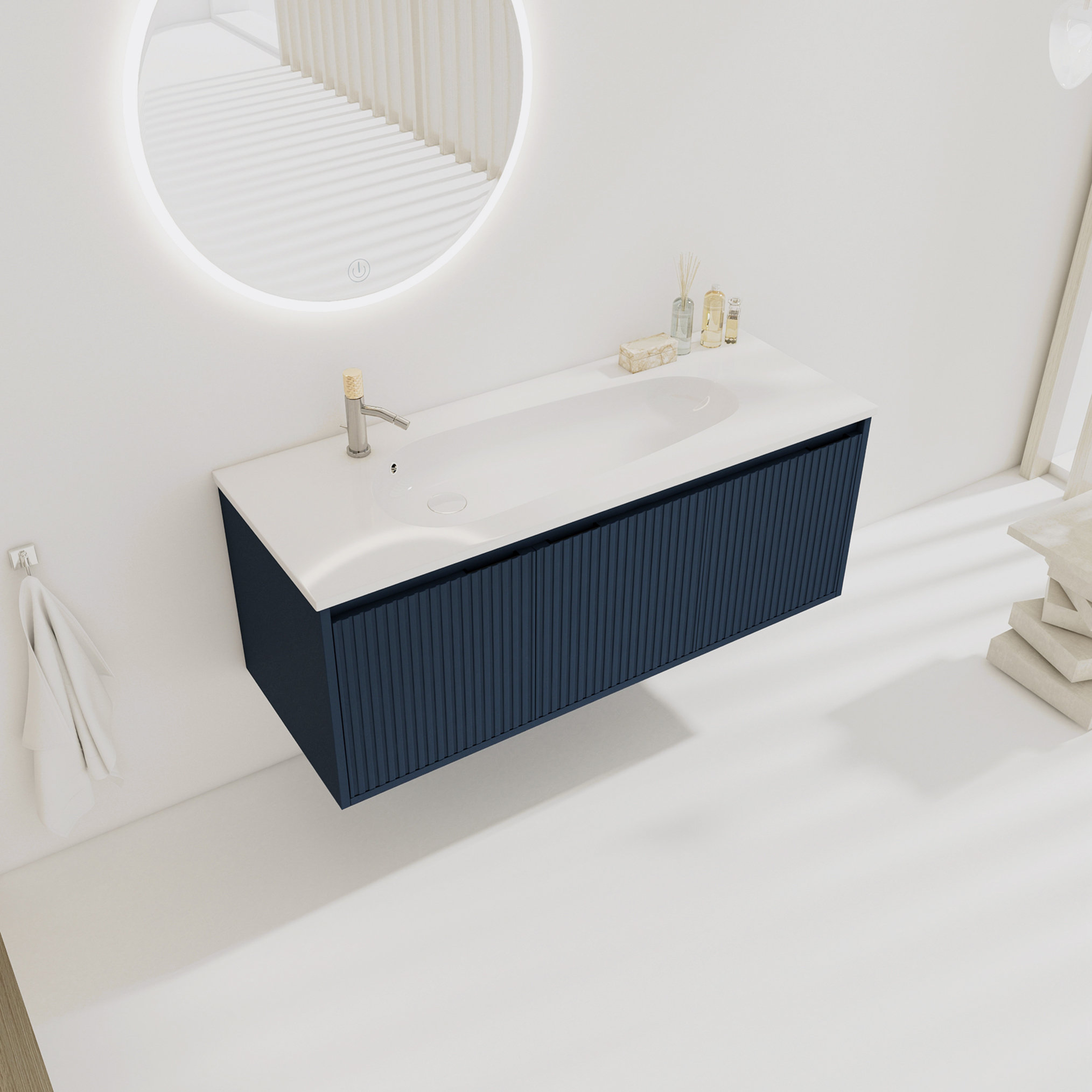 Latitude Run® Floating Bathroom Vanity with Drop-Shaped Resin Sink ...