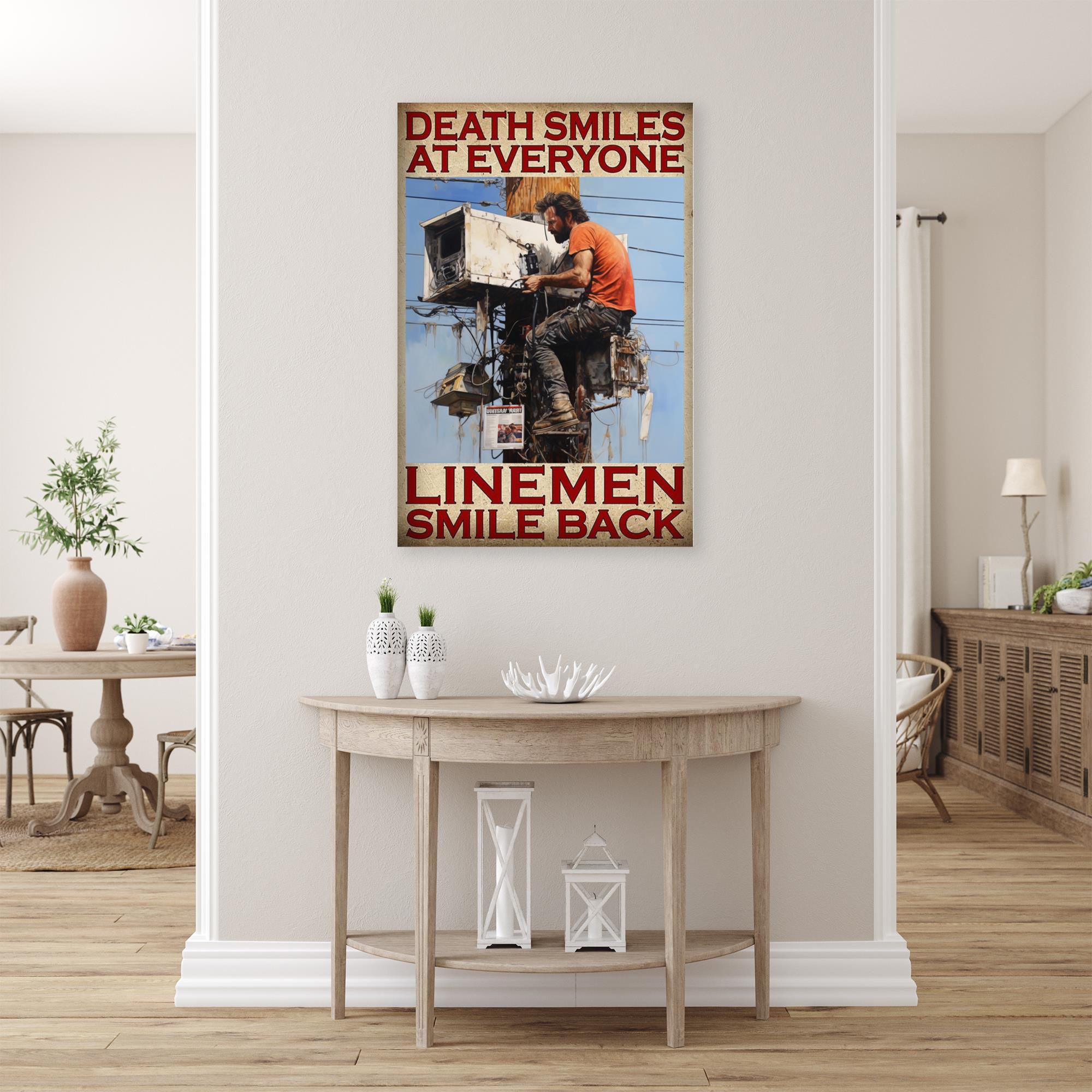 Trinx Linemen Smile Back - 1 Piece Rectangle Graphic Art Print On ...