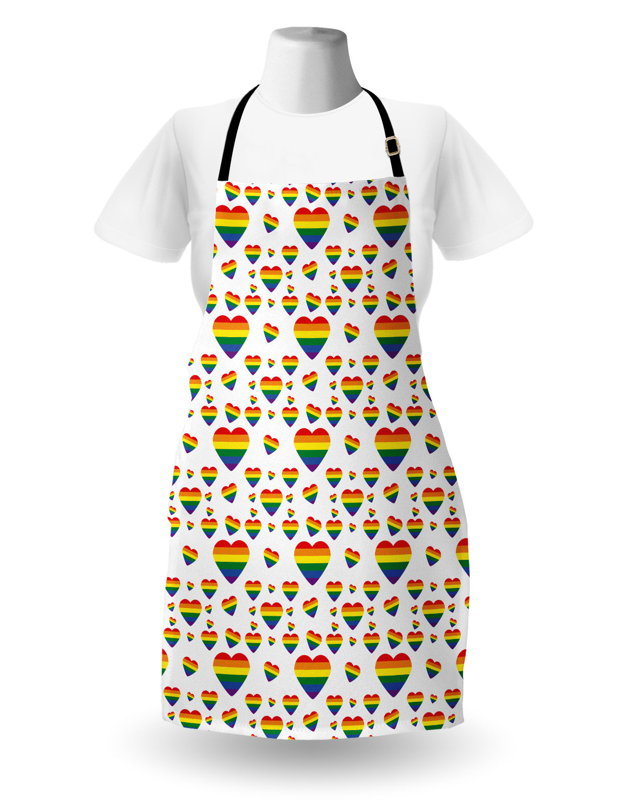 Dakota Fields Rainbow Apron Unisex LGBT Hearts Love is Love Adult Size ...