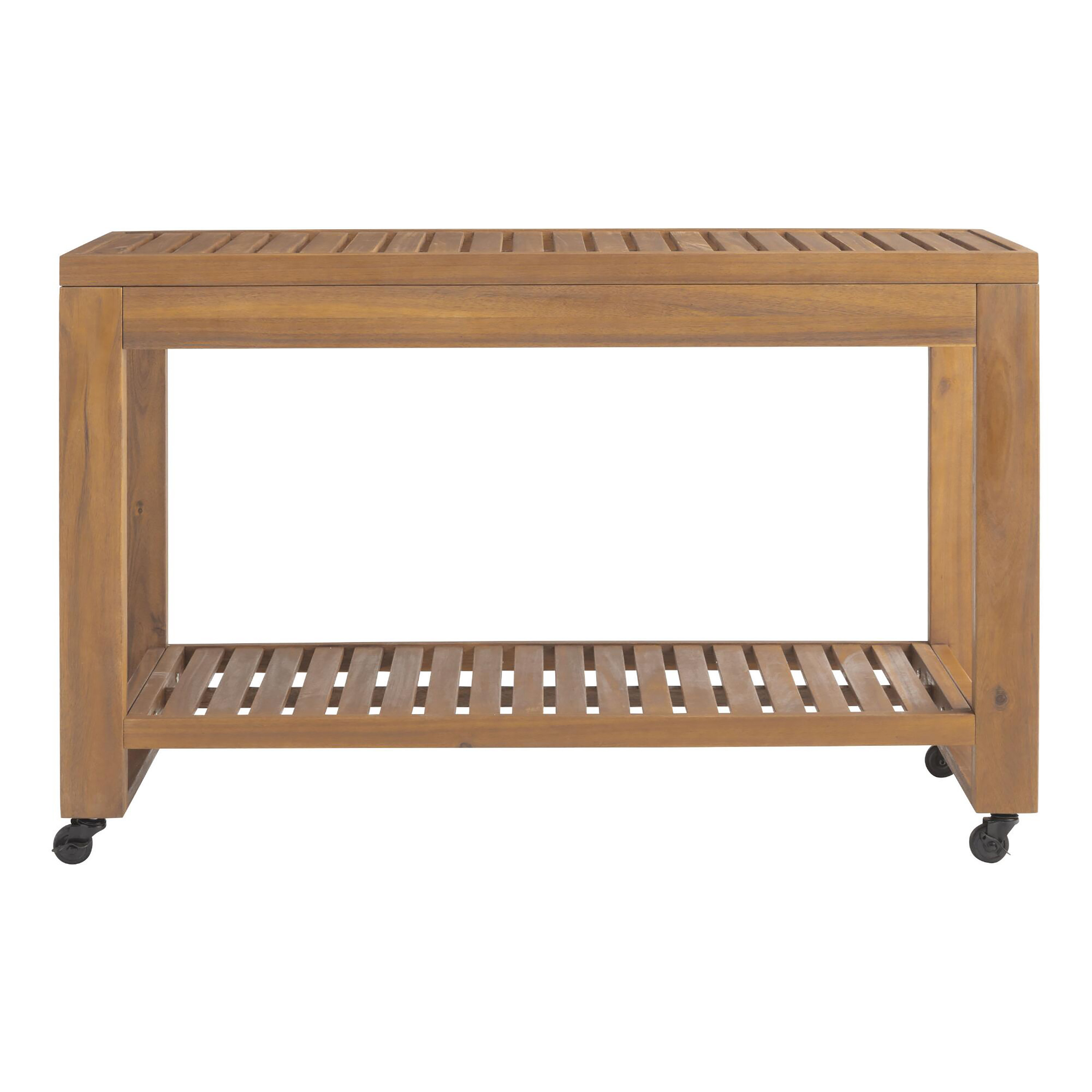 Joss & Main Adagio Outdoor Solid Teak Wood Bar Cart Island & Reviews ...