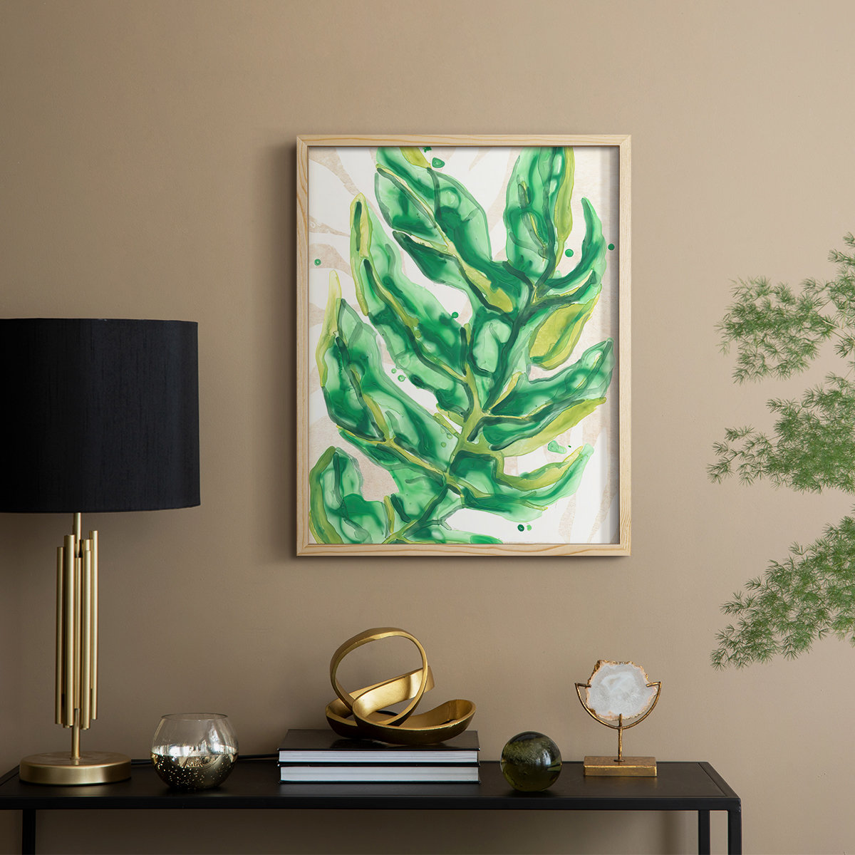 Lark Manor Parchment Palms III Framed Print - Solid Wood - Wayfair Canada