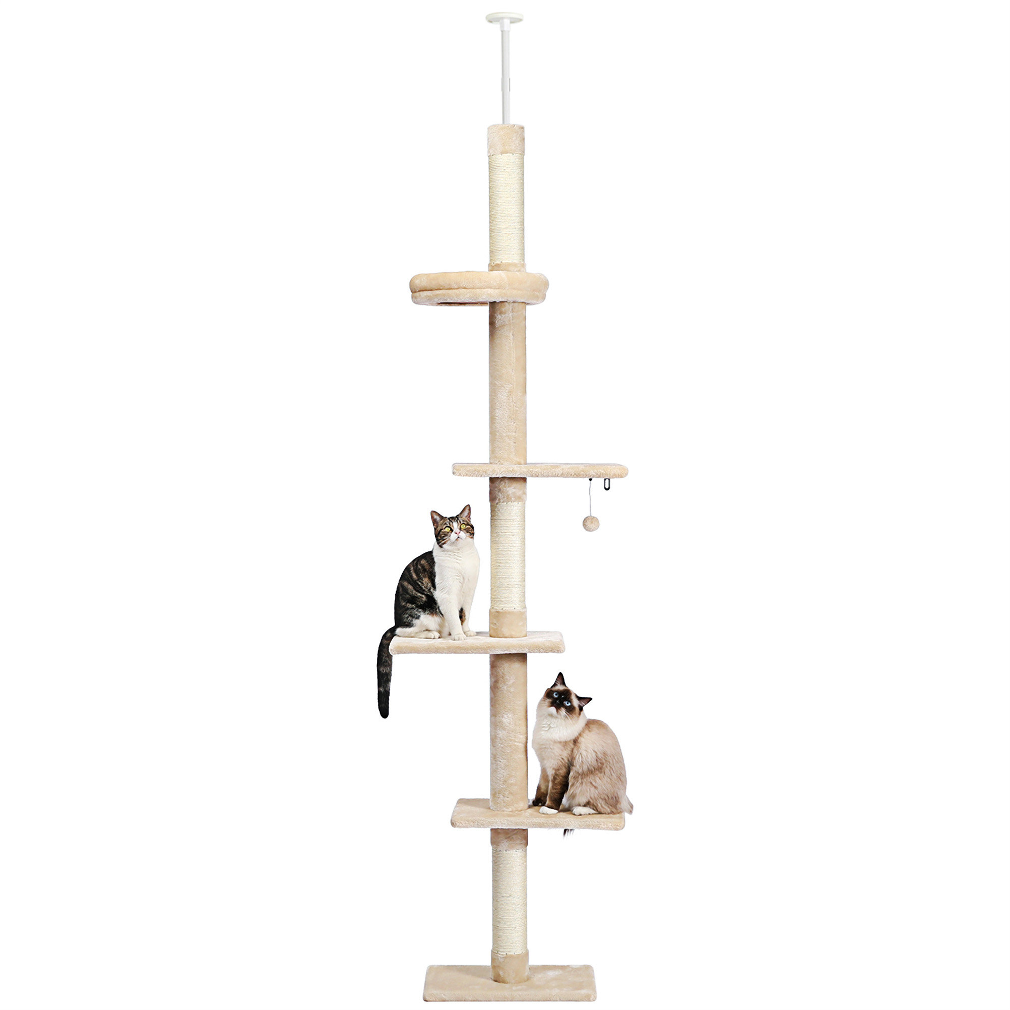 Tucker Murphy Pet™ Interactive Adjustable 5-Tier Floor To Ceiling Cat ...