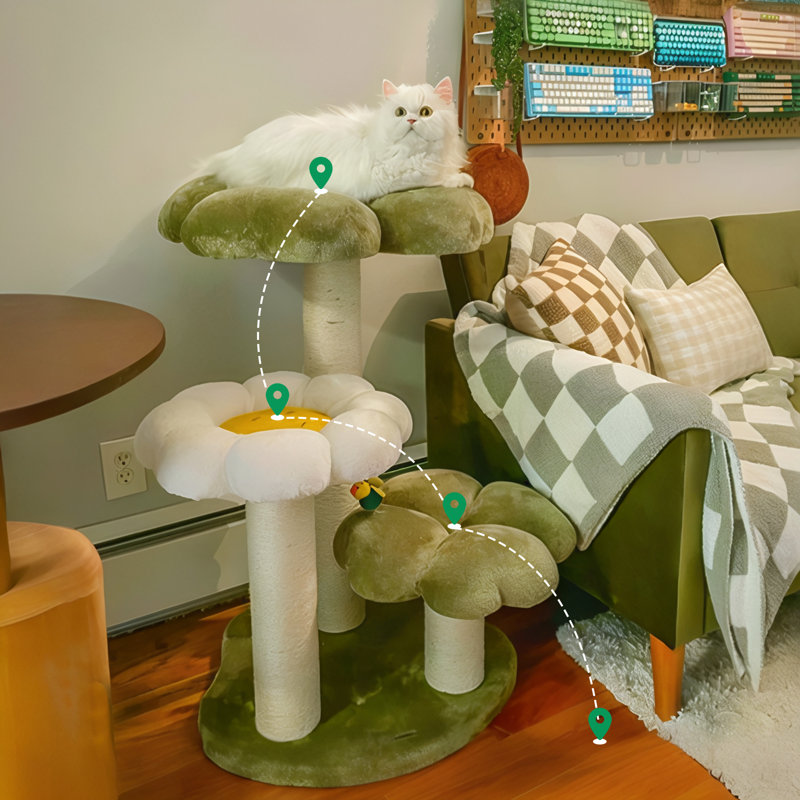 Tucker Murphy Pet™ Emmrie Four Leaf Clover Cat Tree with Cat Scratching ...