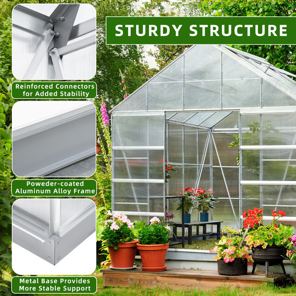 MELLCOM 10' W x 10' D Hobby Greenhouse | Wayfair