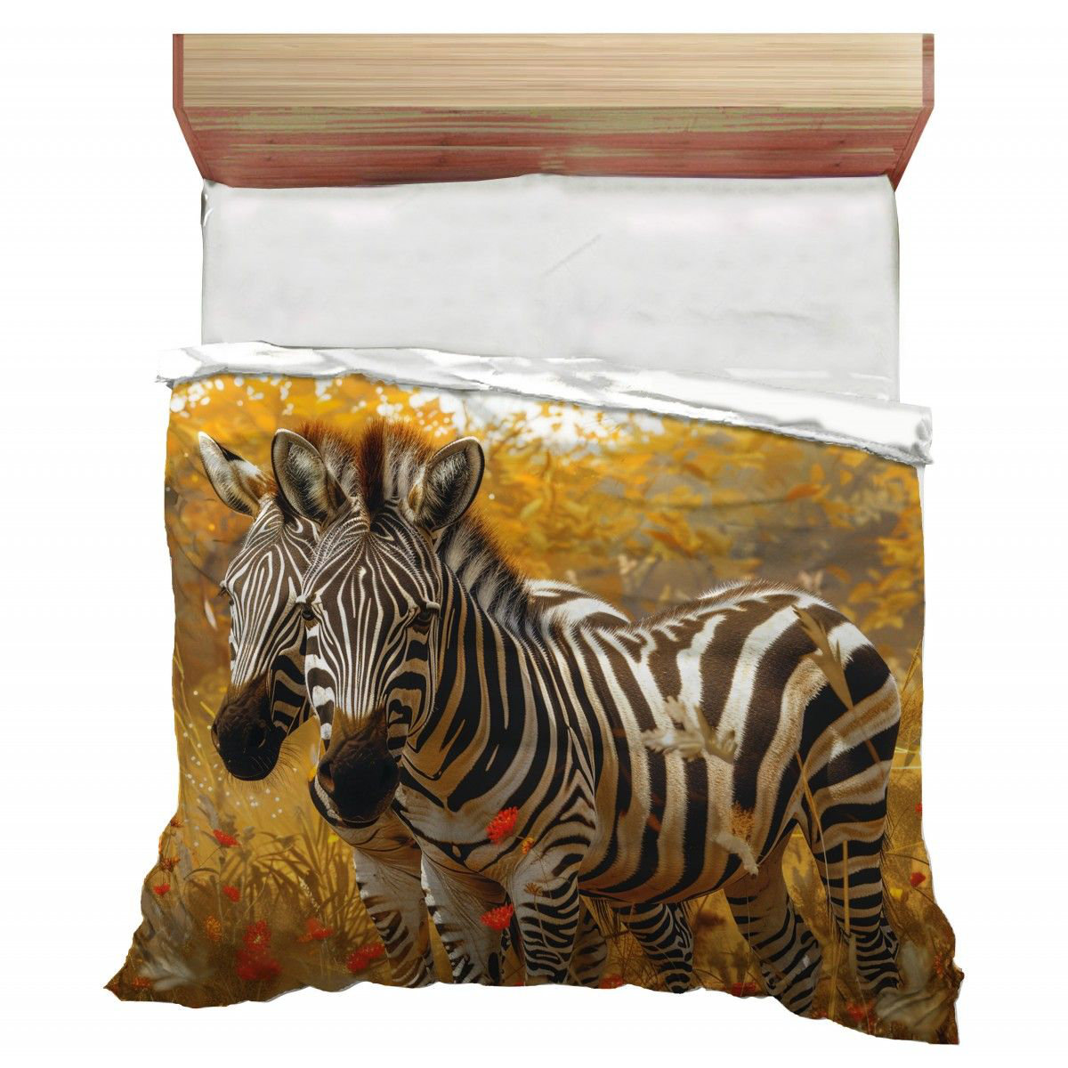 VisionDecor Zebra Bedding Animal Duvet Cover Wildlife Scene | Wayfair