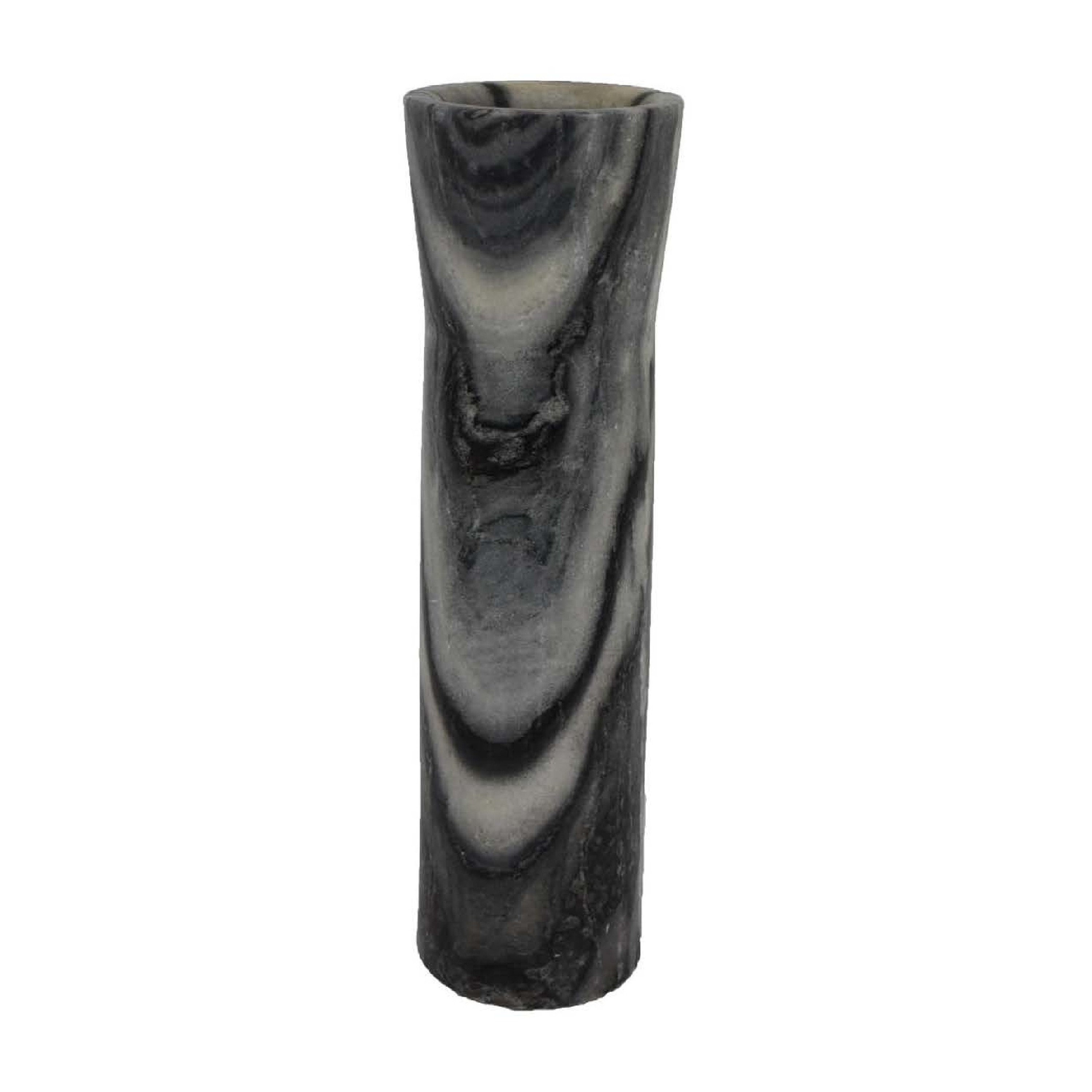Benjara Danny Tall Accent Vase, Natural Stone Pattern Gray Marble 14 ...