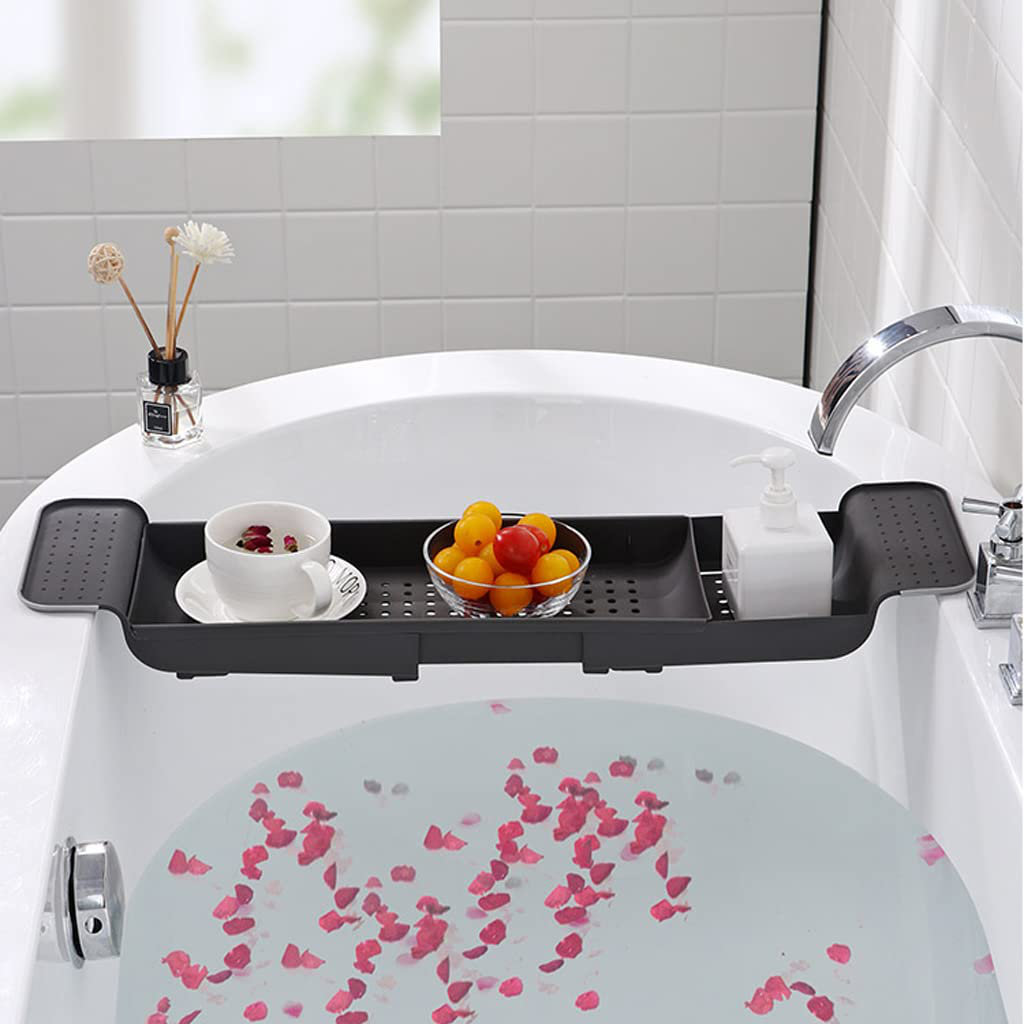 Latitude Run® Expandable Multifunctional Bathtub Storage Rack, Bathtub ...