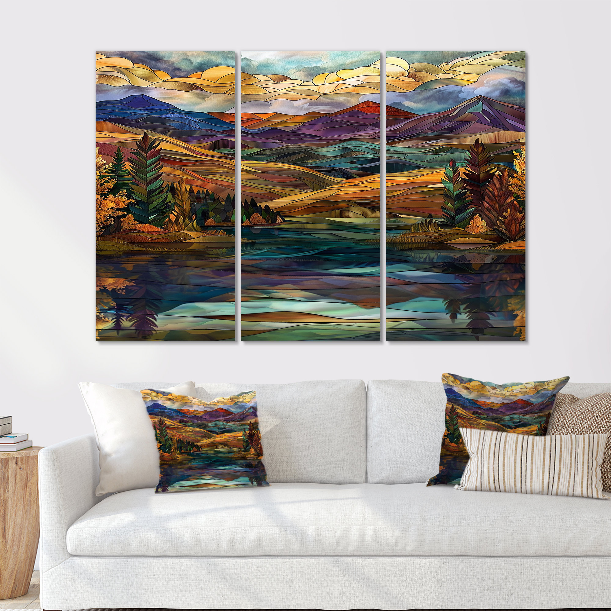 Millwood Pines Mountain Lake Faded Autumn Colors - Abstract Landscape ...