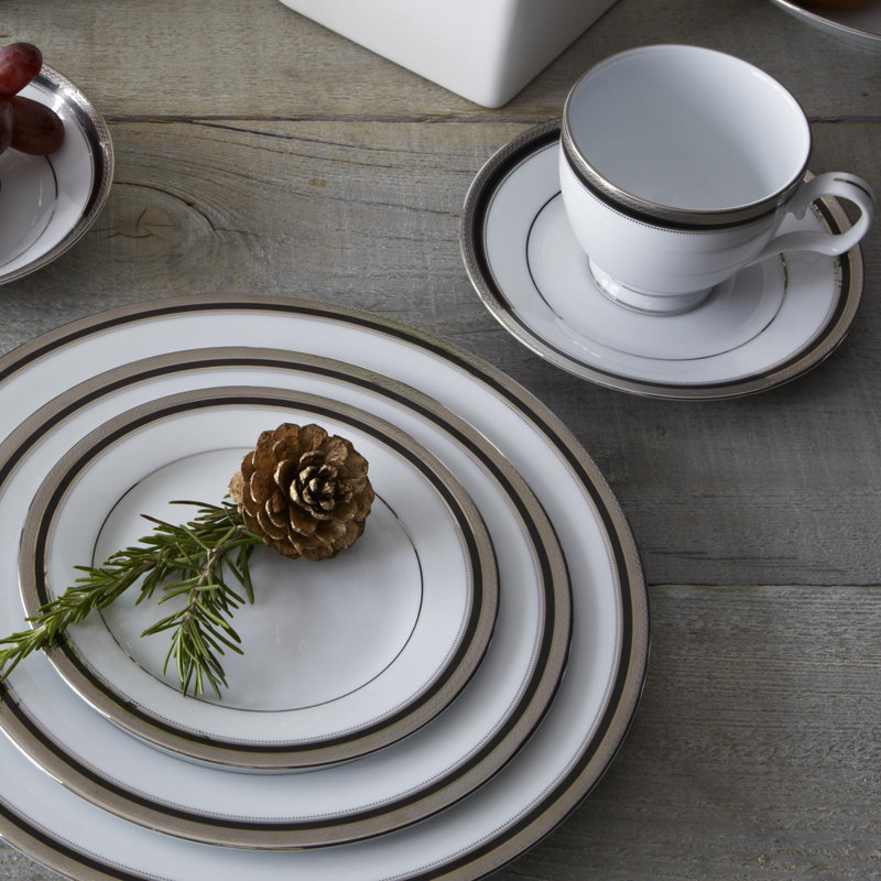 Noritake Austin Platinum 50-Piece Dinnerware Set, Service for 8 ...