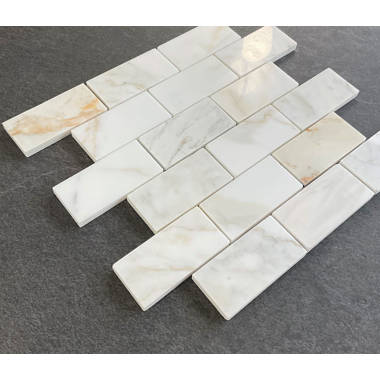 Tile & Mosaic Depot 2" x 4" Marble Brick Joint Mosaic Wall & Floor Tile ...