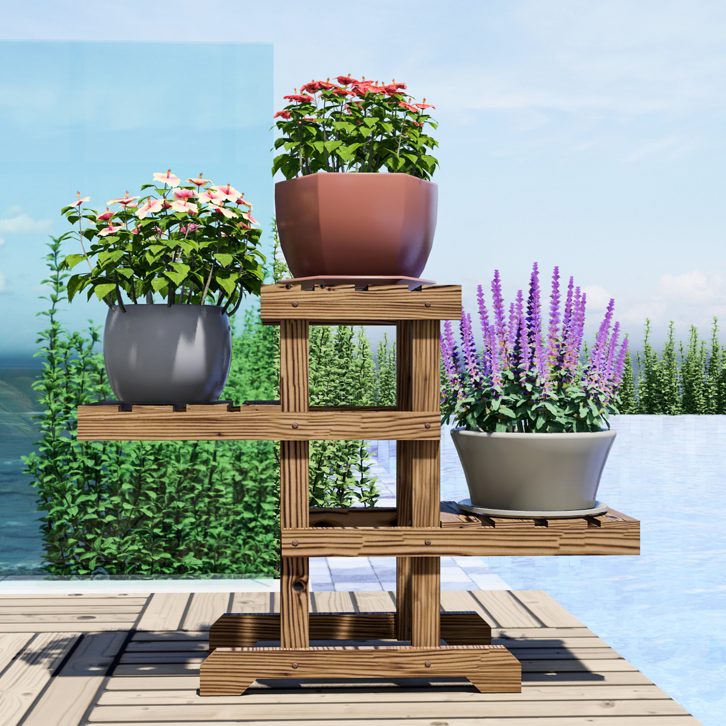 Bay Isle Home™ Eisele Zigzag Pallet Plant Stand & Reviews | Wayfair