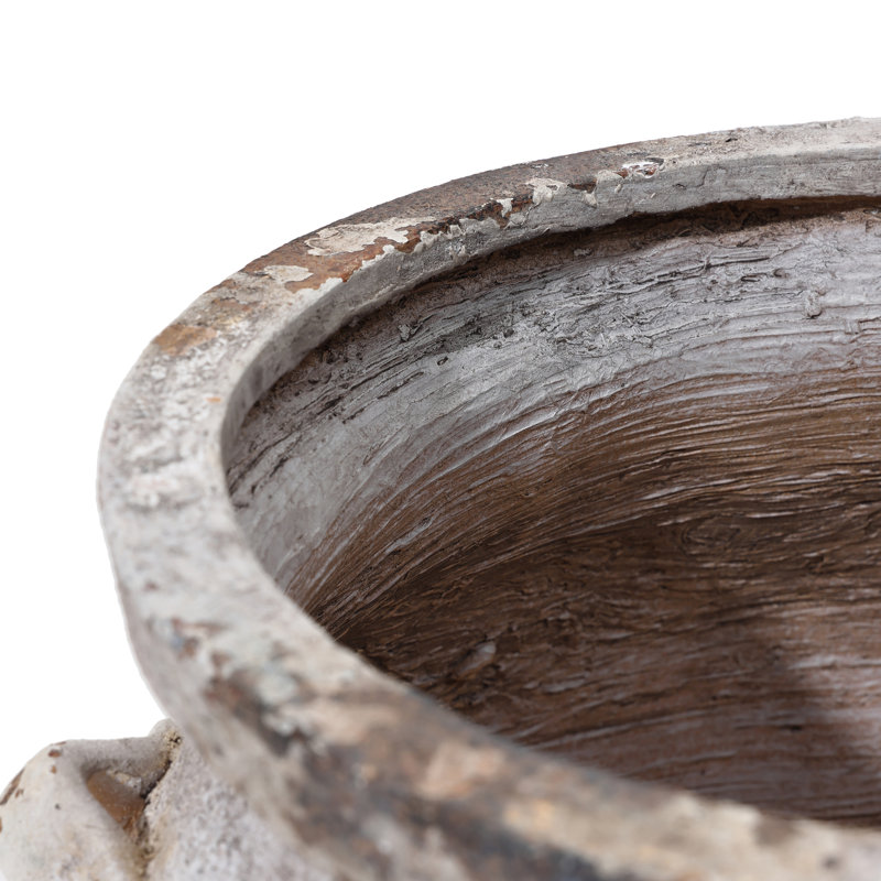 Bungalow Rose Perrinton Handmade Off White Rustic Cauldron MgO Pot ...