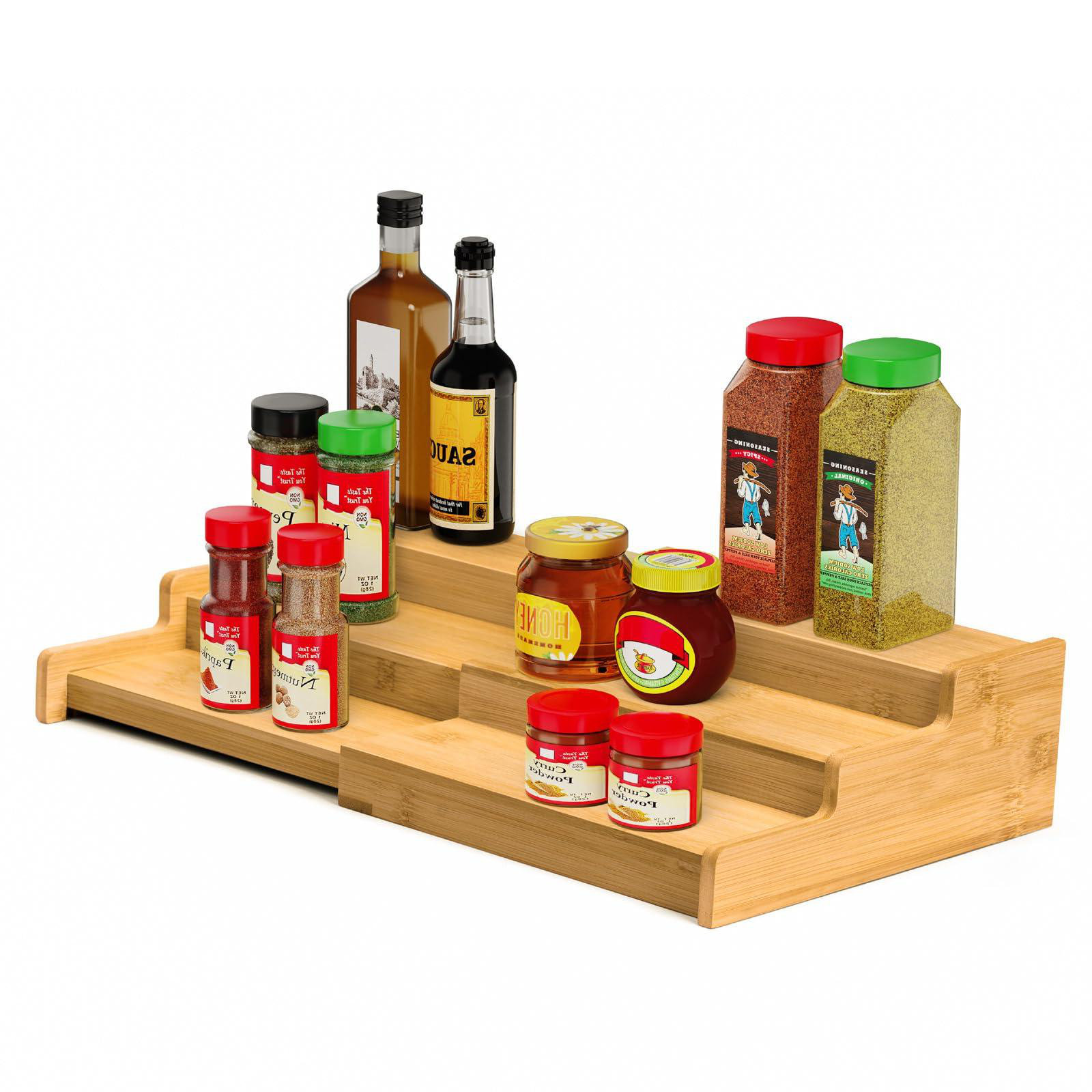 Ophelia & Co. Spice Rack Organizer, 3 Tier Expandable Bamboo Spice Rack ...